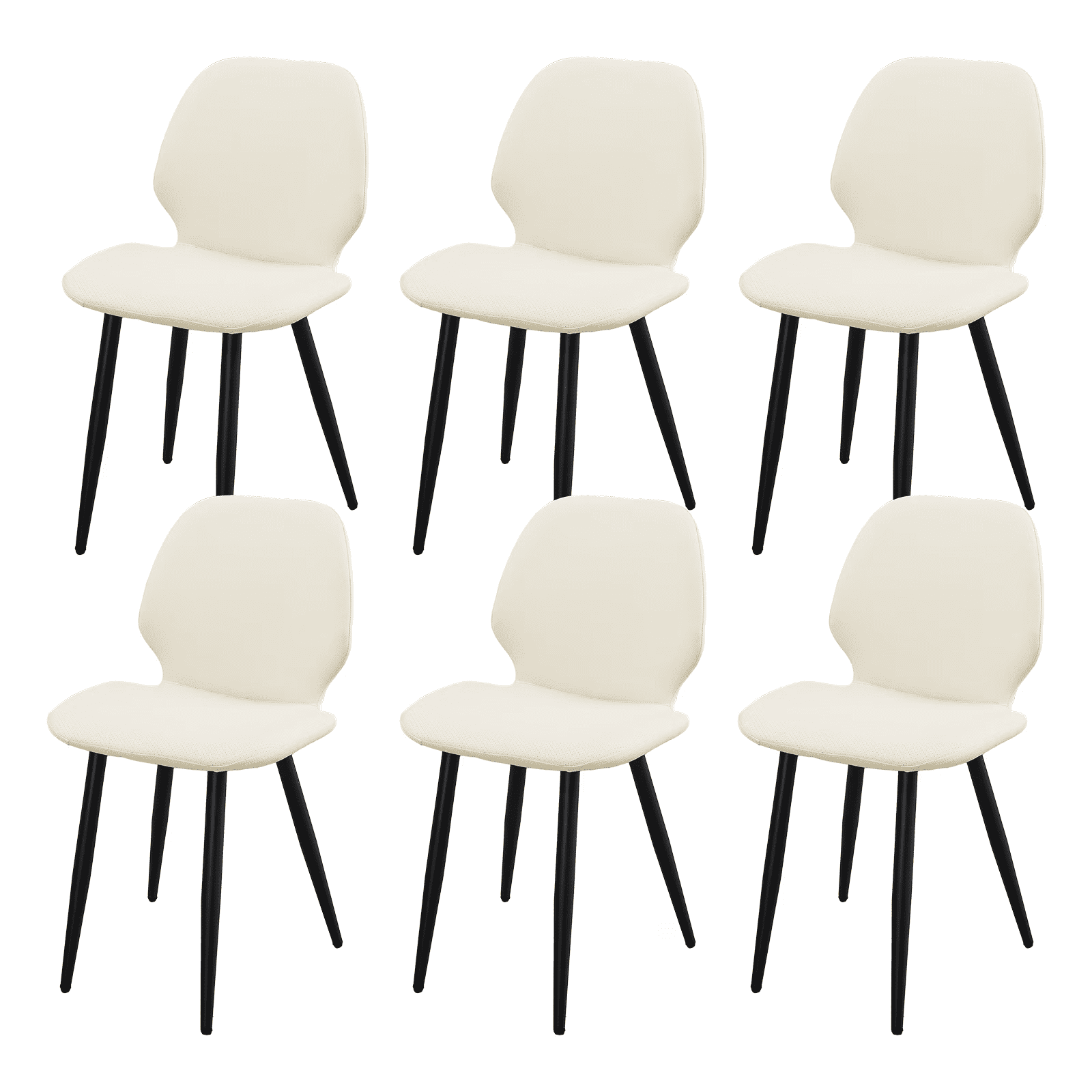 Wooden Dining Chairs White Leather Dining Chair with Metal Legs, Shell ...