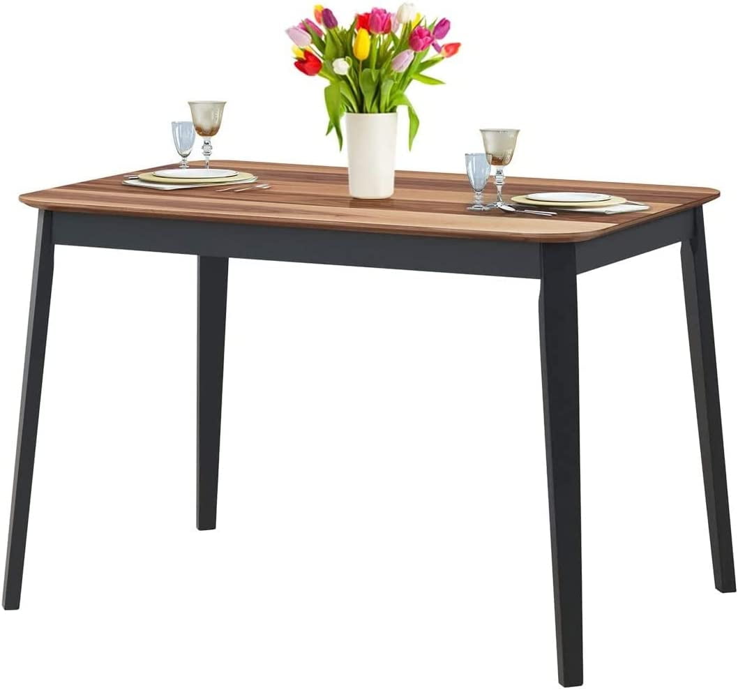 Wooden Dining Table, Modern Kitchen Table with Solid Rubber Wood Legs ... Wooden Dining Table, Modern Kitchen Table with Solid Rubber Wood Legs ...