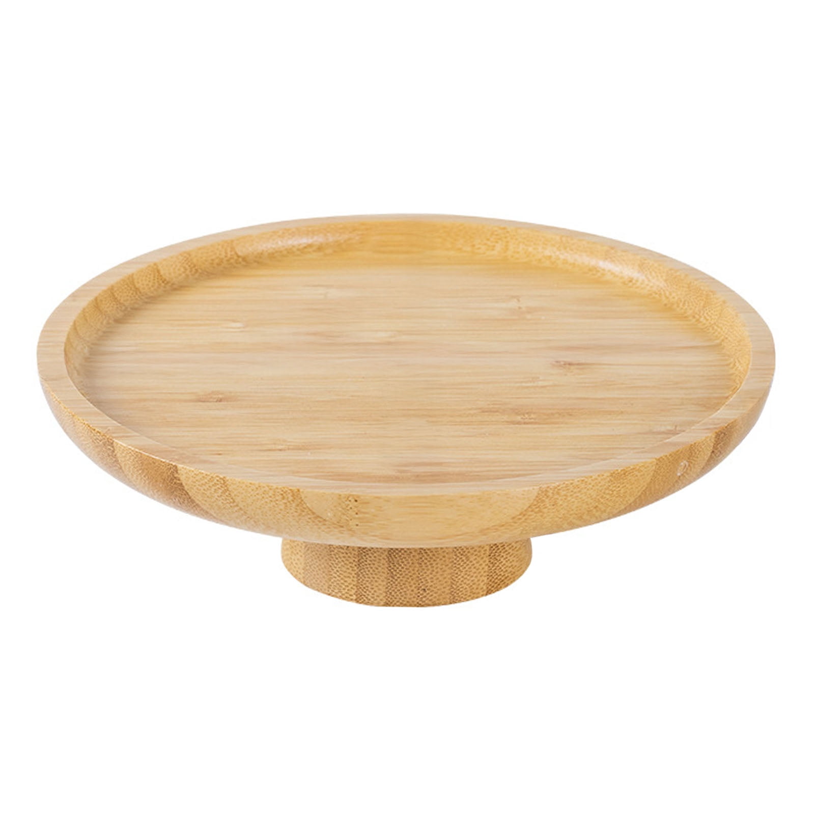 Wooden Dinner Plate Round Serving Platter High Stand Sushi Dish Food ...