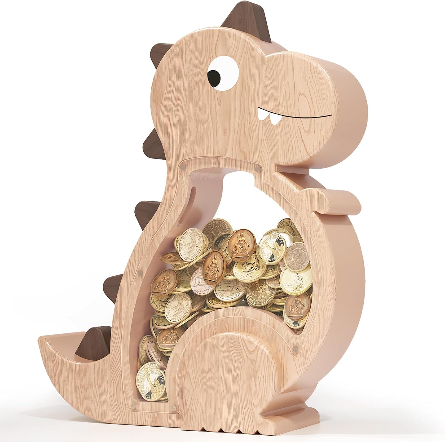 Wooden Dinosaur Piggy Bank,Cute Money Bank for Boys and Girls ...