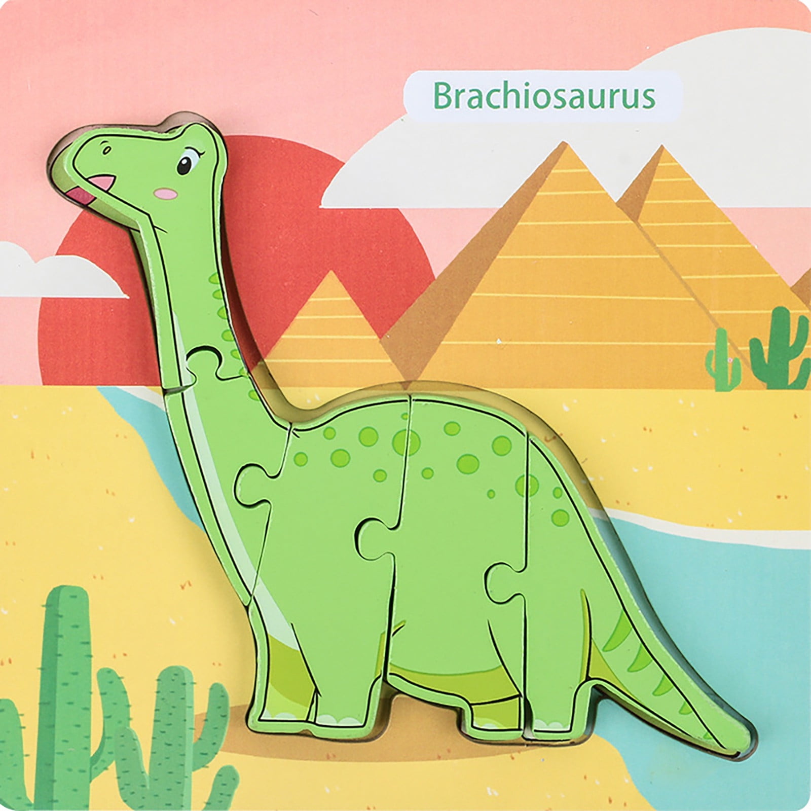 Wooden Dinosaurs Puzzles Toddlers Animals Puzzles For Kids Preschool ...