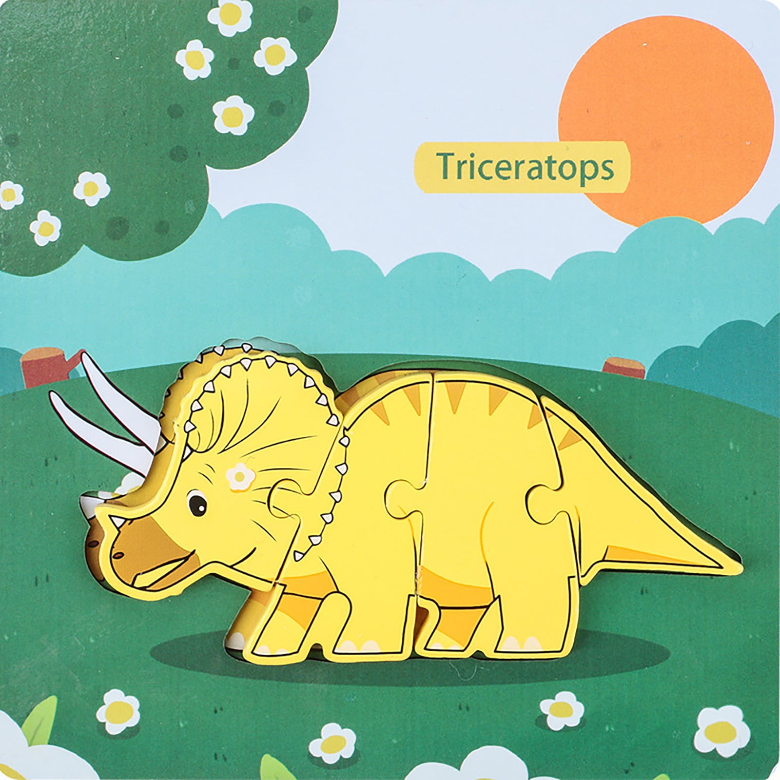 Wooden Dinosaurs Puzzles Toddlers Animals Puzzles For Kids Preschool ...