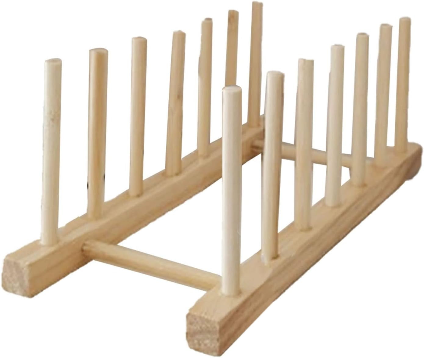 Wooden Dish Rack,Vertical Wooden Dish Drying Rack 6 Grids Pine Wood ...