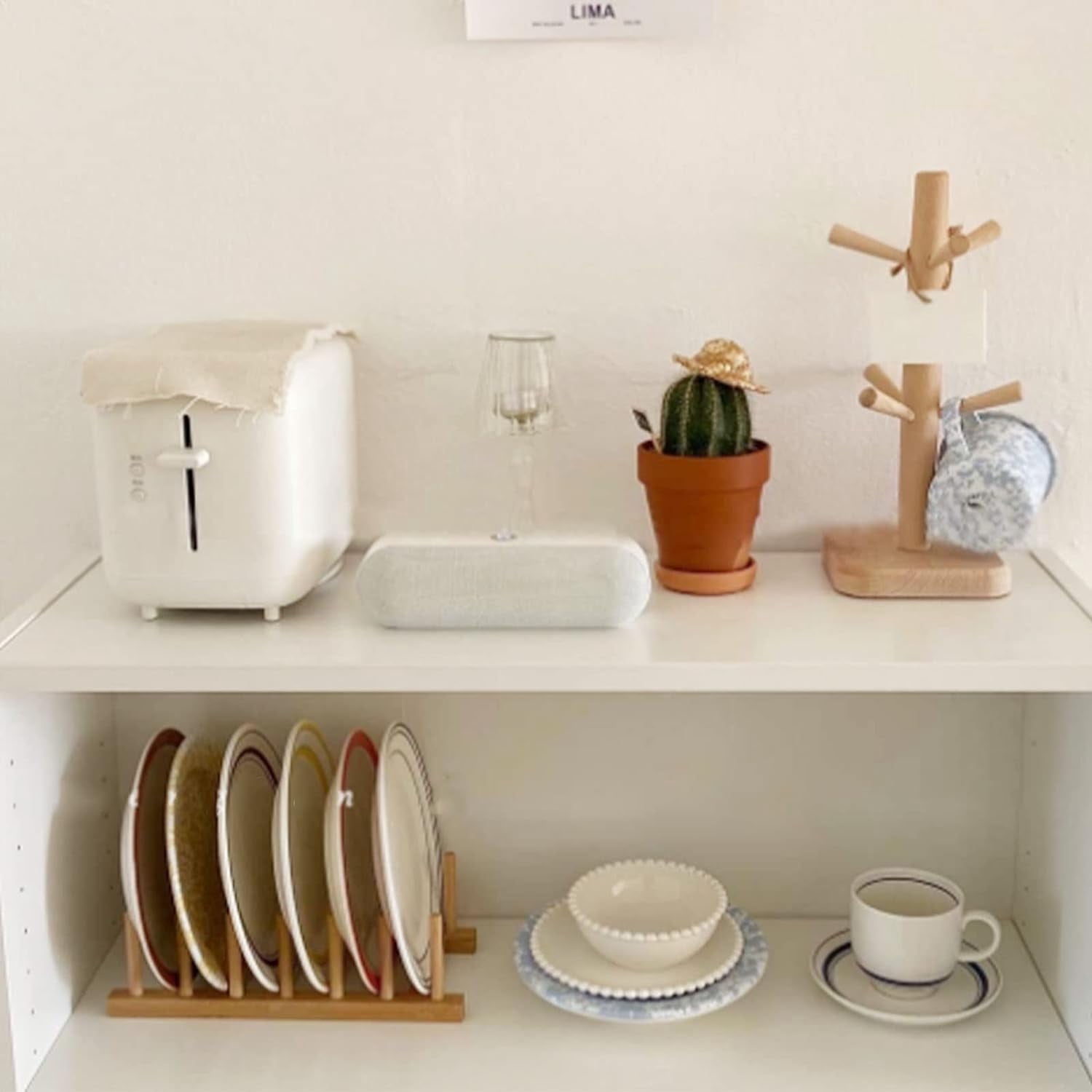 Wooden Dish Rack,Vertical Wooden Dish Drying Rack 6 Grids Pine Wood ...