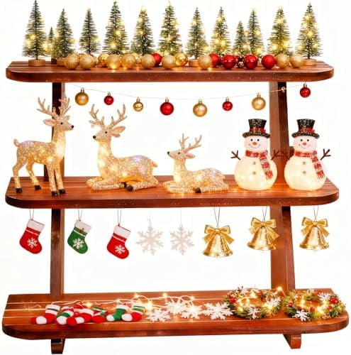 Wooden Display Riser, 3-Tier Earring & Ring Holder Stands, Farmhouse ...