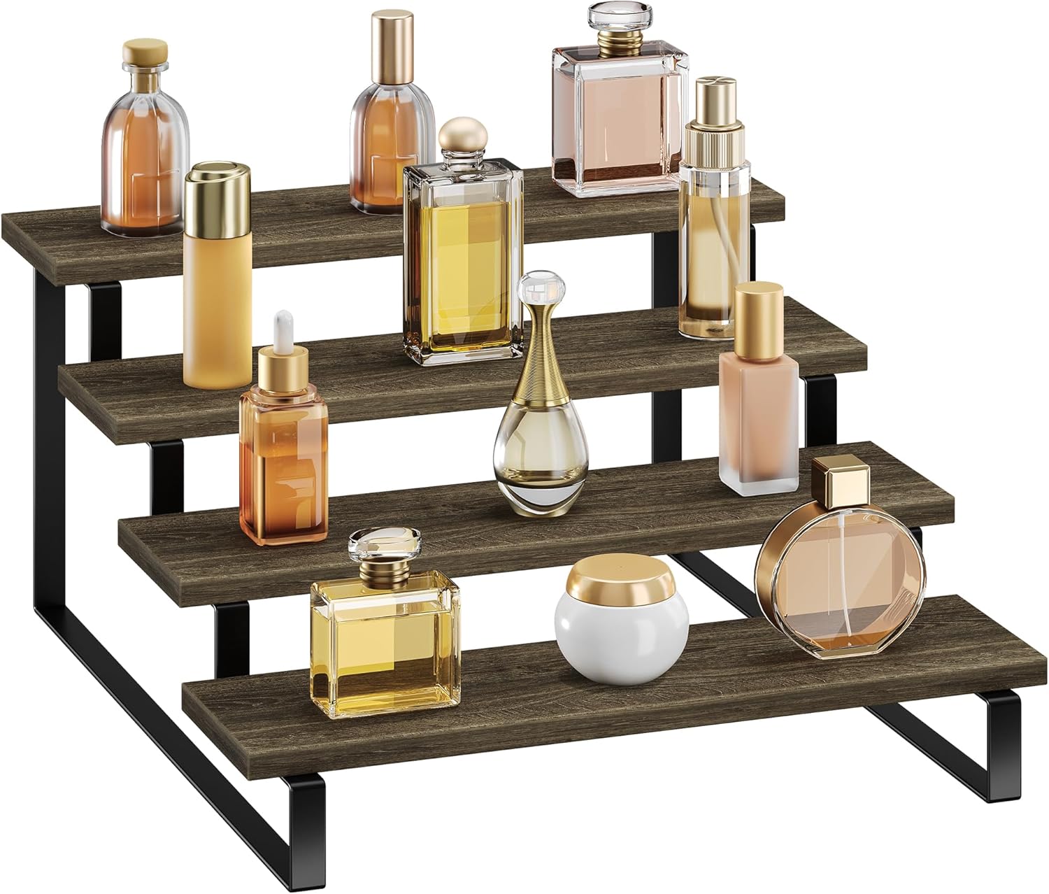 Wooden Display Riser Stand, 4 Tier Perfume Display Stand, Perfume ...
