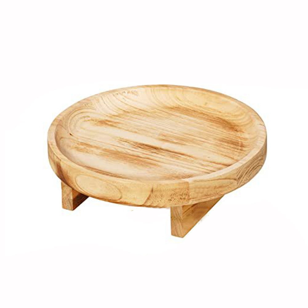 8'' Rustic Wooden Display and Cake Stand, Serving Tray for Desserts ...