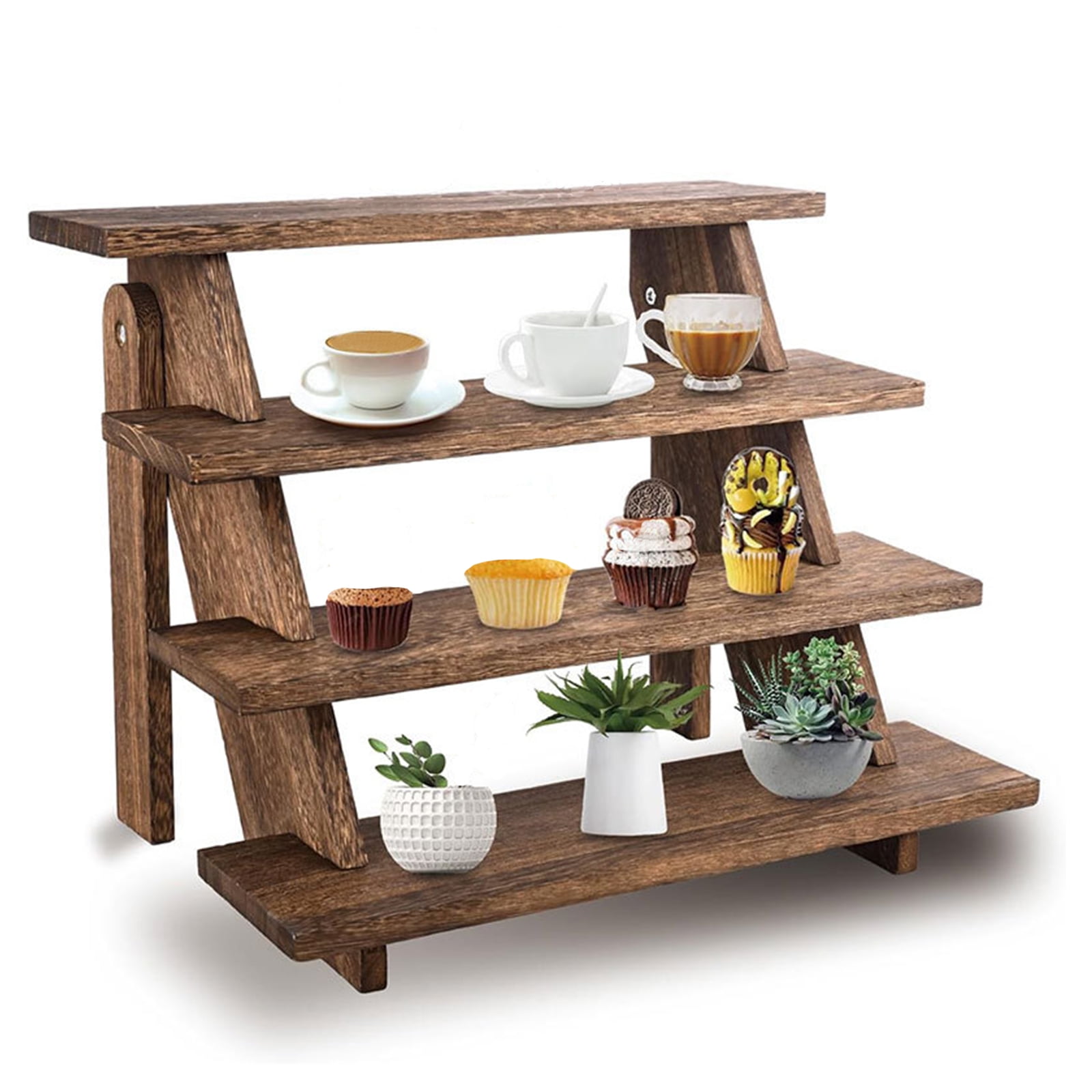 Wooden Display Stand Cupcake Stand, Rustic Tiered Display Stand, Table ...