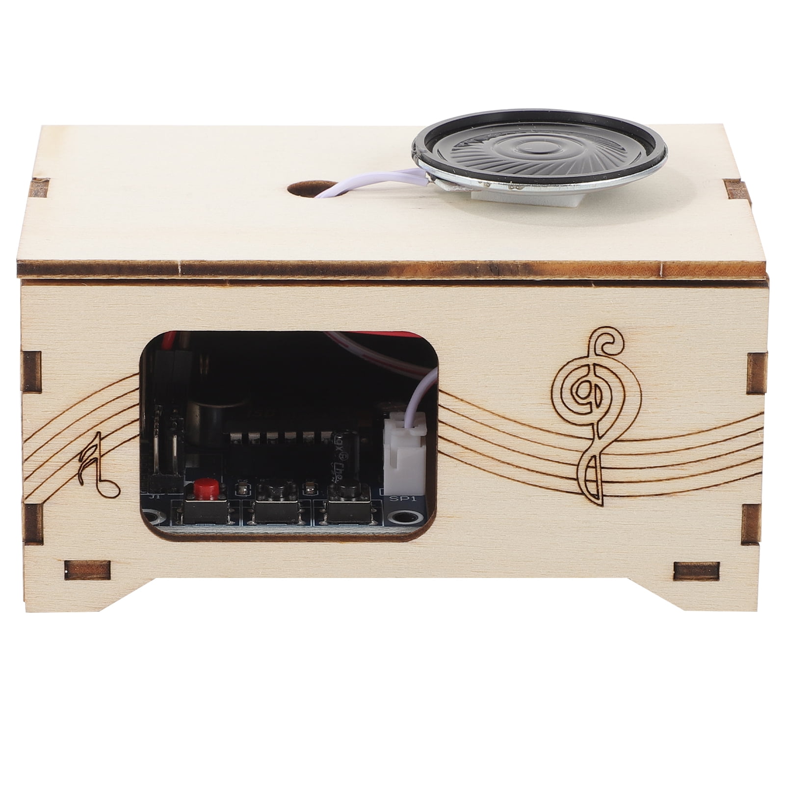 Wooden Diy Music Box Toy Wooden Diy Phonograph Craft Diy Assembly Sound ...