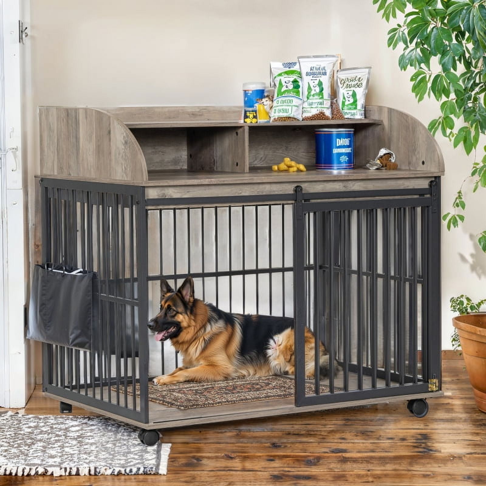 Wooden Dog Crate Dog Kennel, Heavy Duty Large Dog Crate Furniture for ...