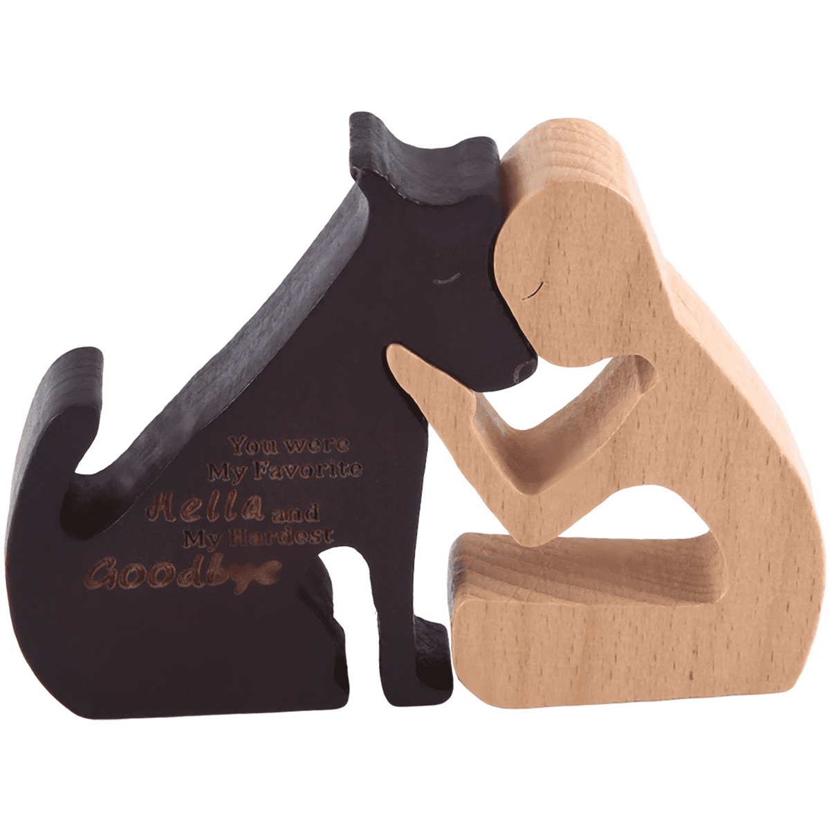 Wooden Dog Family Statue, Handmade Wood Decoration, Ornament Craft Arts ...