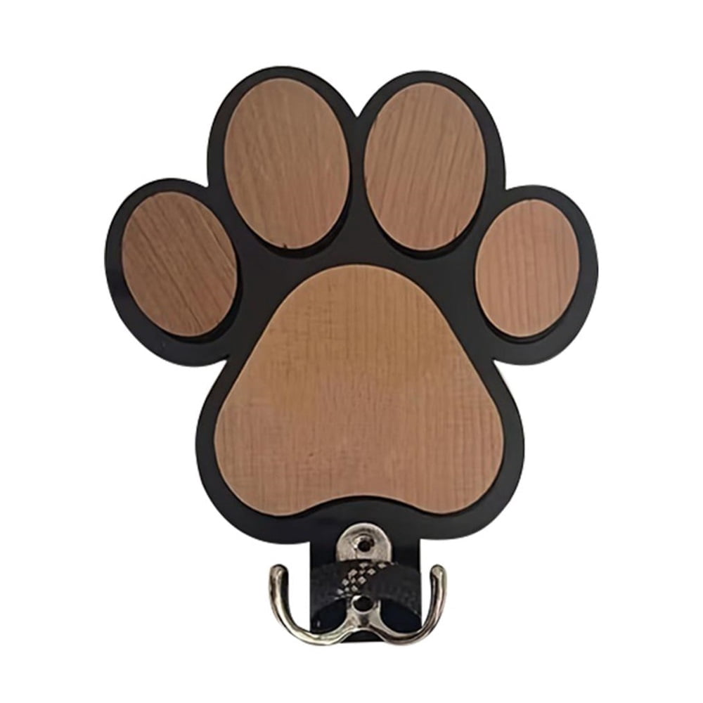 Wooden Dog Paw Wall-Mounted Dog Leash Hook, Cute Key Hook, Dog-Themed ...