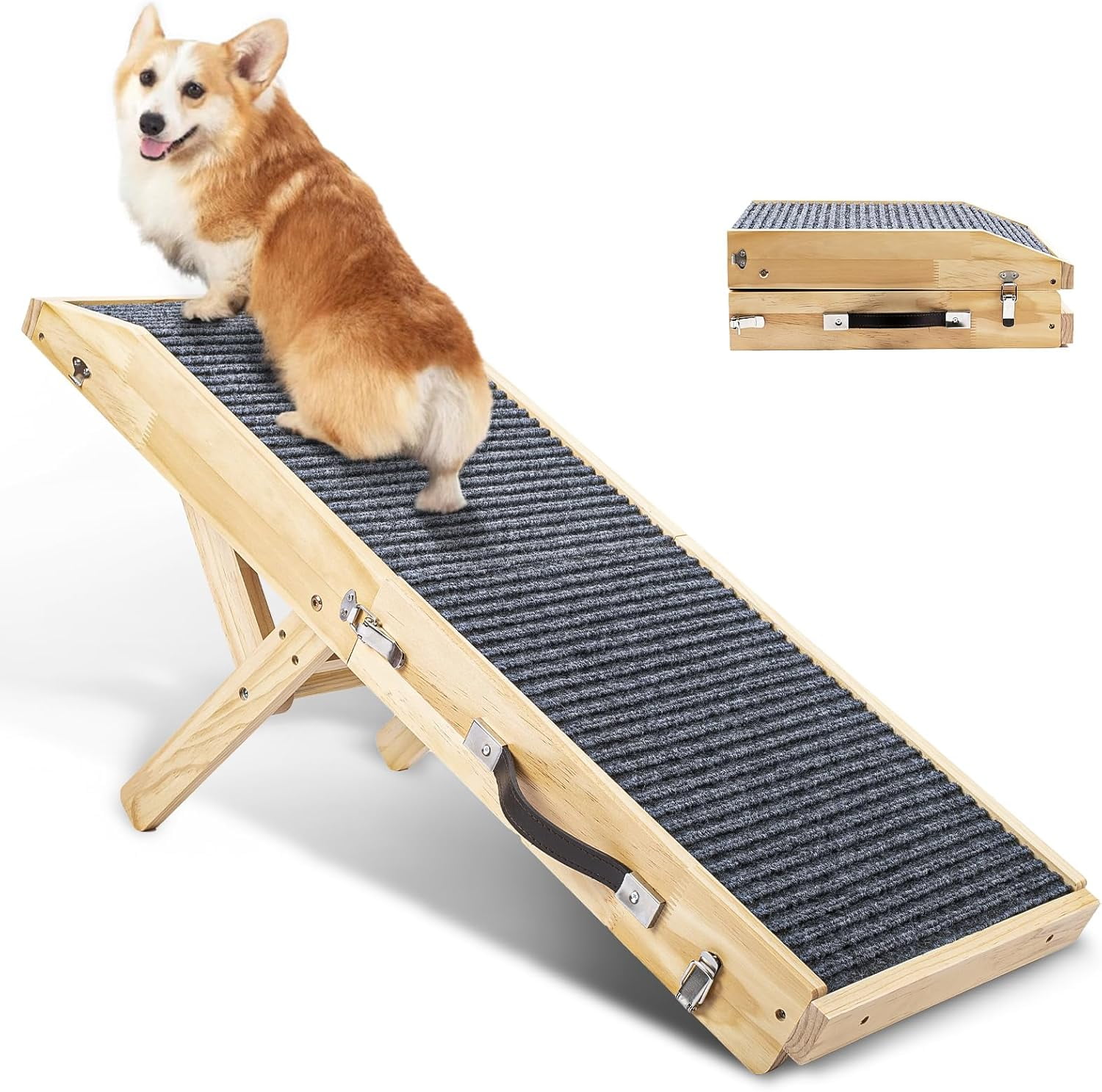 Wooden Dog Ramp for Couch High Bed, Non Slip Pet Ramps for Small Dogs ...