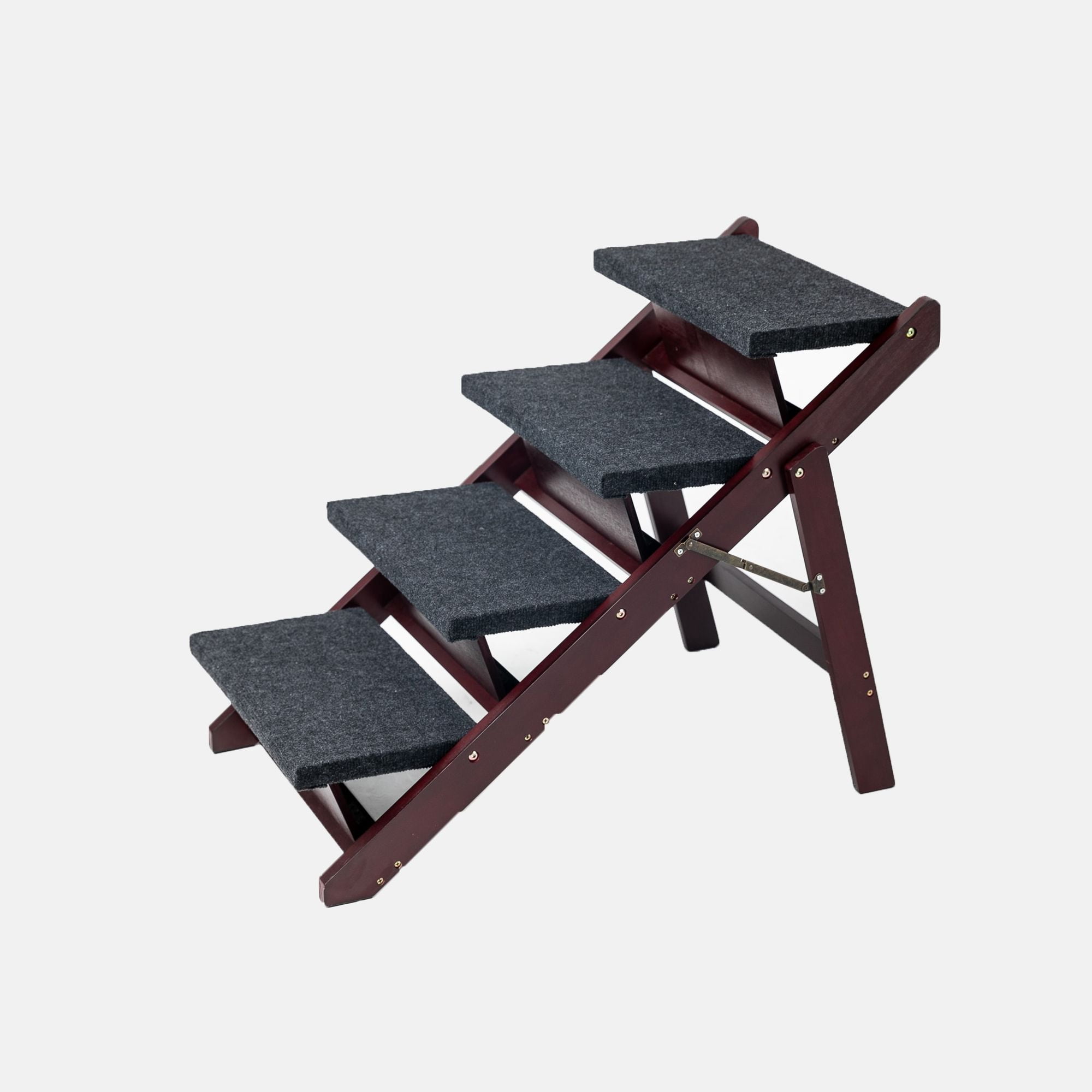 Wooden Dog Stairs/Steps - Foldable 4 Levels Pet Stairs & Ramp Perfect ...