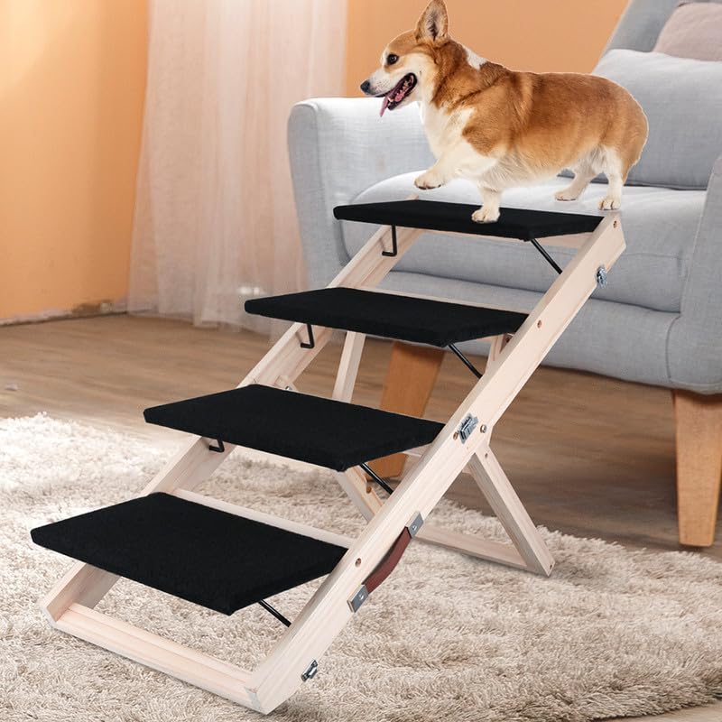 Wooden Dog Stairs/Steps, Portable Folding Dog/Cat Ramp - Walmart.com
