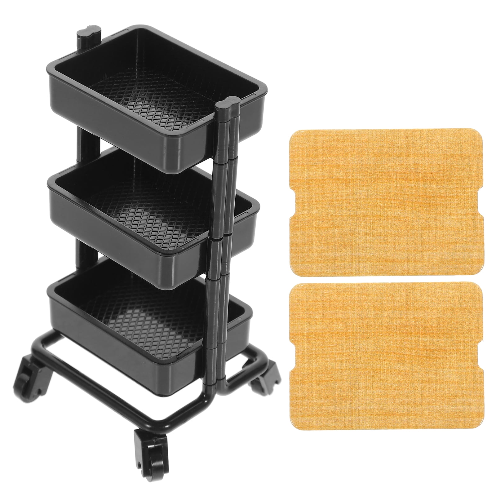 Miniature Trolley Sundries Rack Lifelike Cart for Doll House Modeling ...