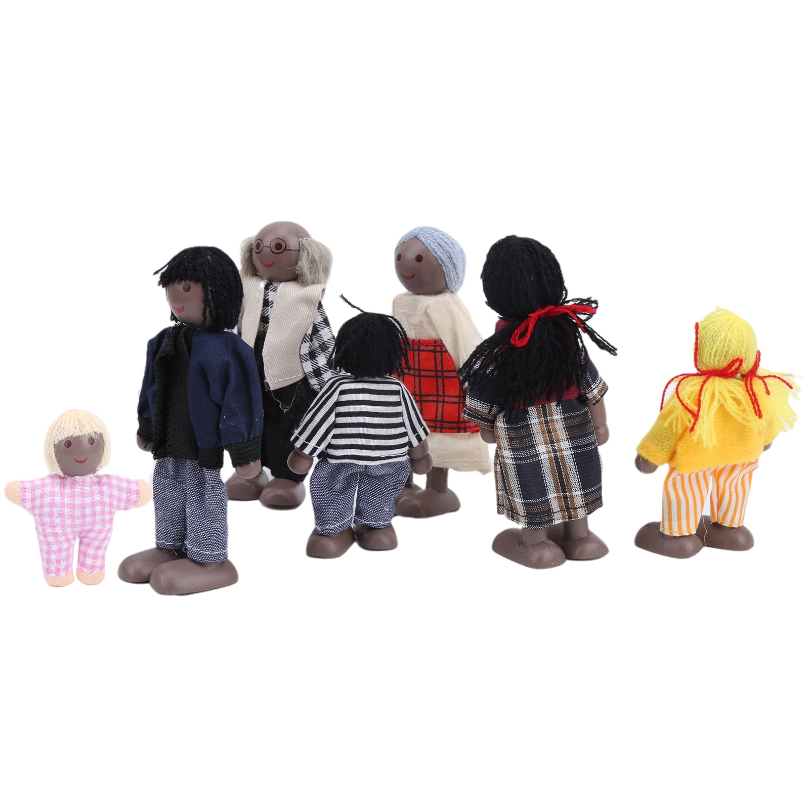 Wooden Dollhouse People of 6/7 Pcs Family Figures, Dollhouse Dolls ...