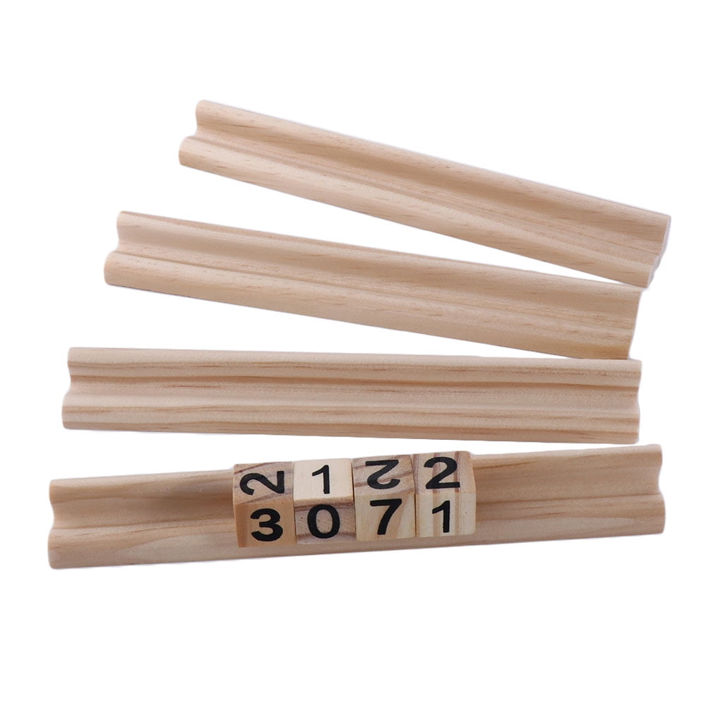 Wooden Domino Trays Set Of 4,Wooden Scrabble Tile Holder,Word Tray,Wood ...