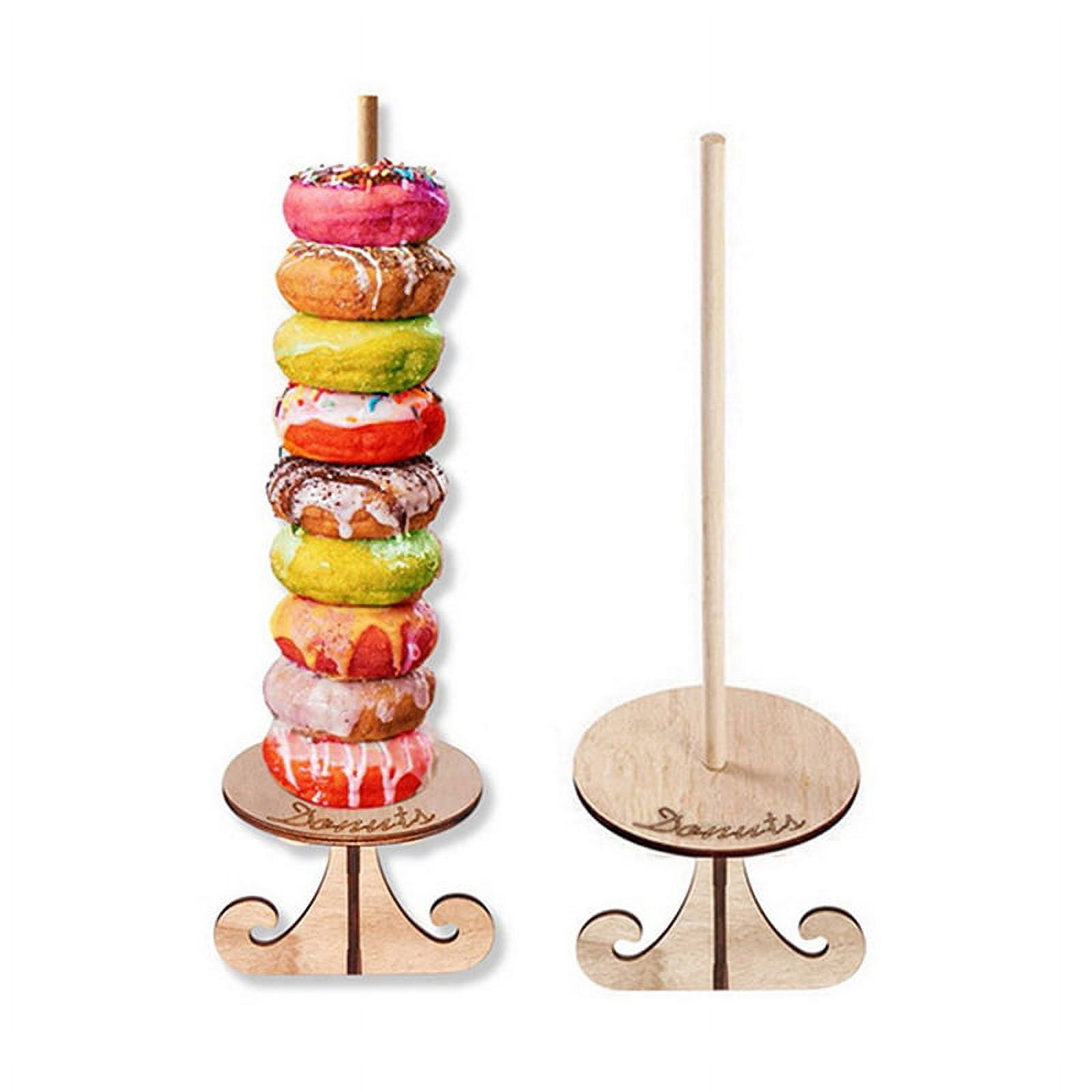 Wooden Donut Display Stand Rack DIY Wall Doughnut Dessert Rack Birthday ...