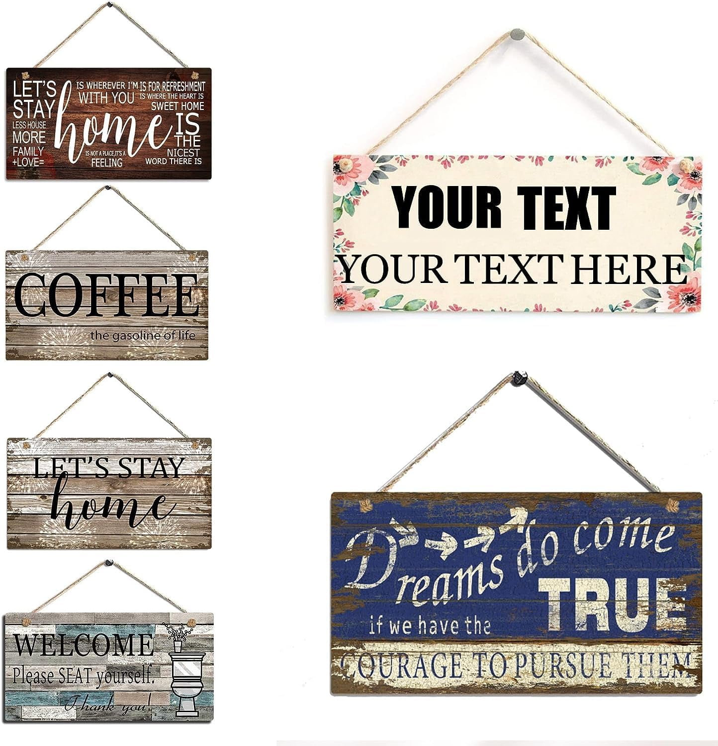 Wooden Door Signs Custom Decorative Hanging Signs, Farmhouse Decor Sign ...