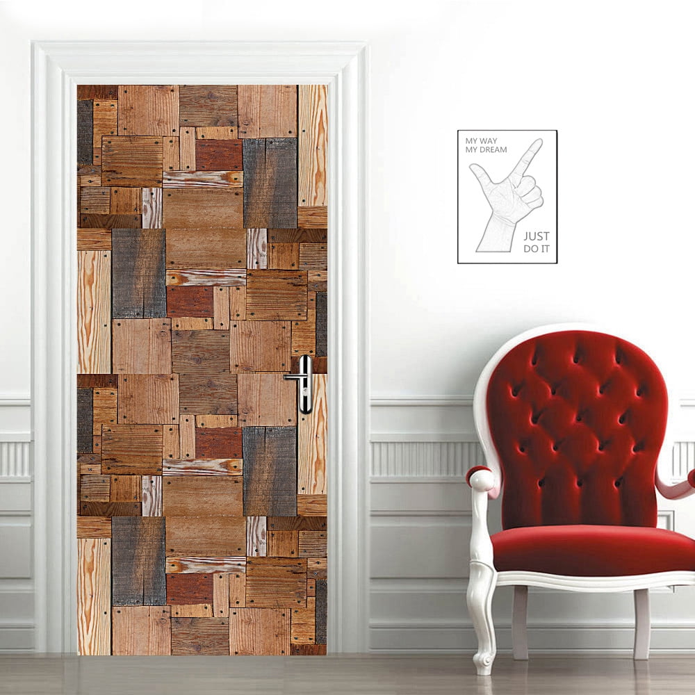 Wooden Door Sticker Home Design Living Room Bedroom Renew Adhesive ...