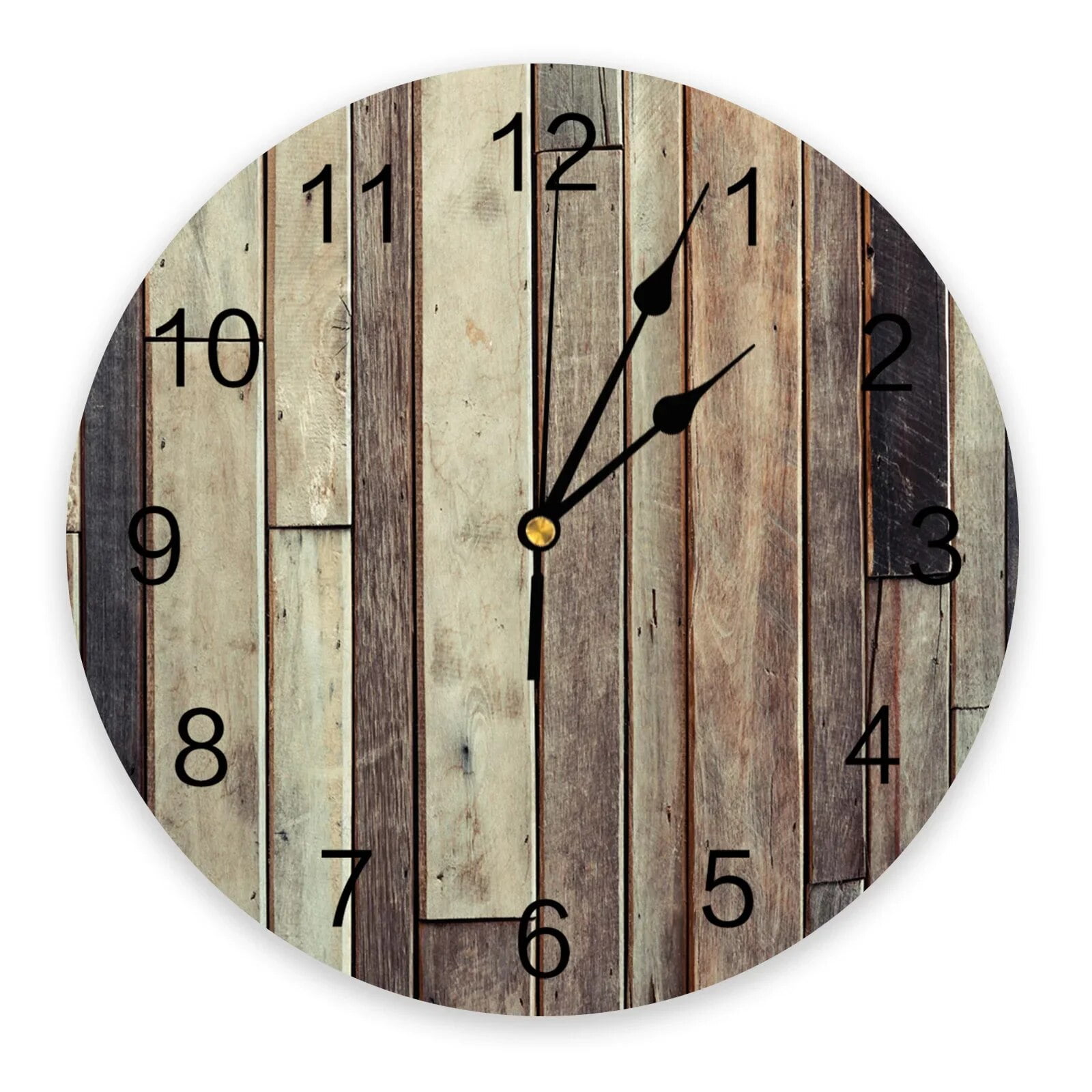 Wooden Door Wall Clock Silent Digital Clocks for Home Bedroom Kitchen ...