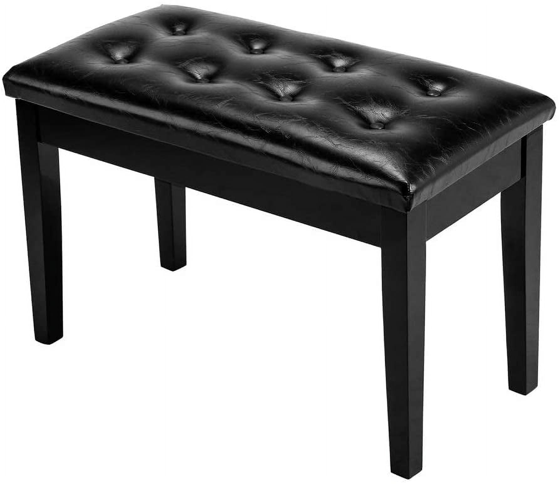 Wooden Double/Duet Piano Bench with Storage and Thick Cushion Faux ...