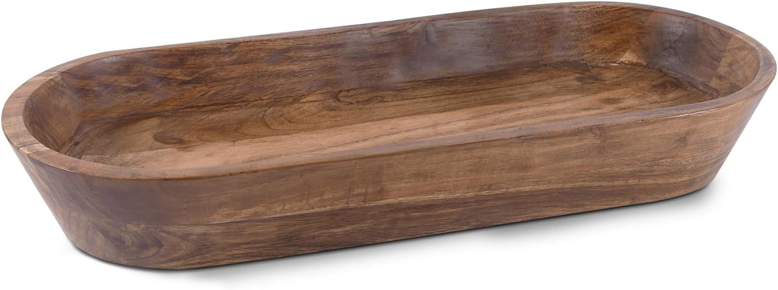 Free Shipping! Wooden Dough Bowl - Natural Acacia Wood Rustic Dough ...