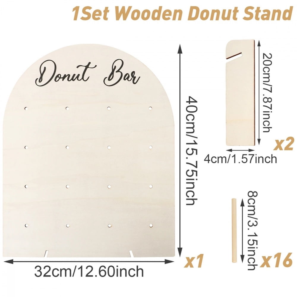 Wooden Doughnut Stand Board Donut Wall Display Stand Donut Bar Sweet ...