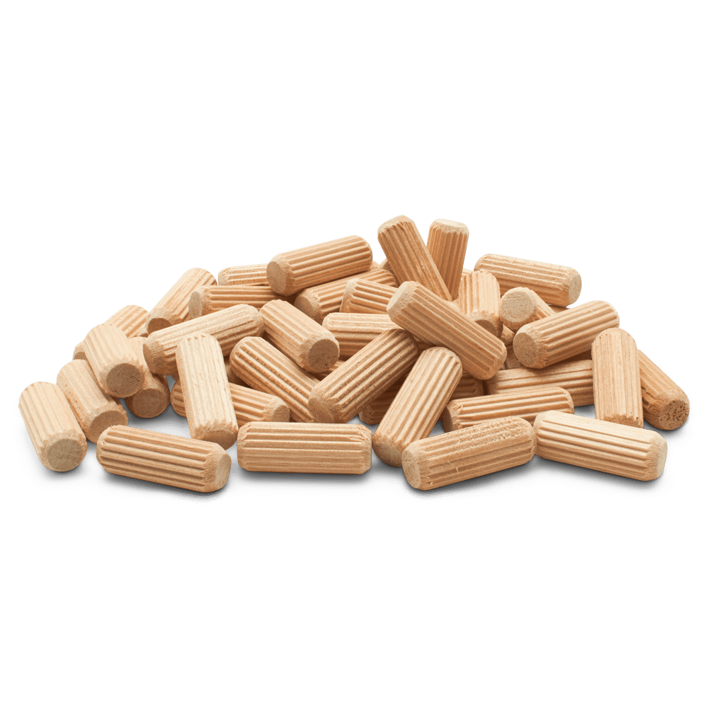 Wooden Dowel Pins 1 inch x 3/8 inch, Pack of 250 Fluted Dowel Joints ...