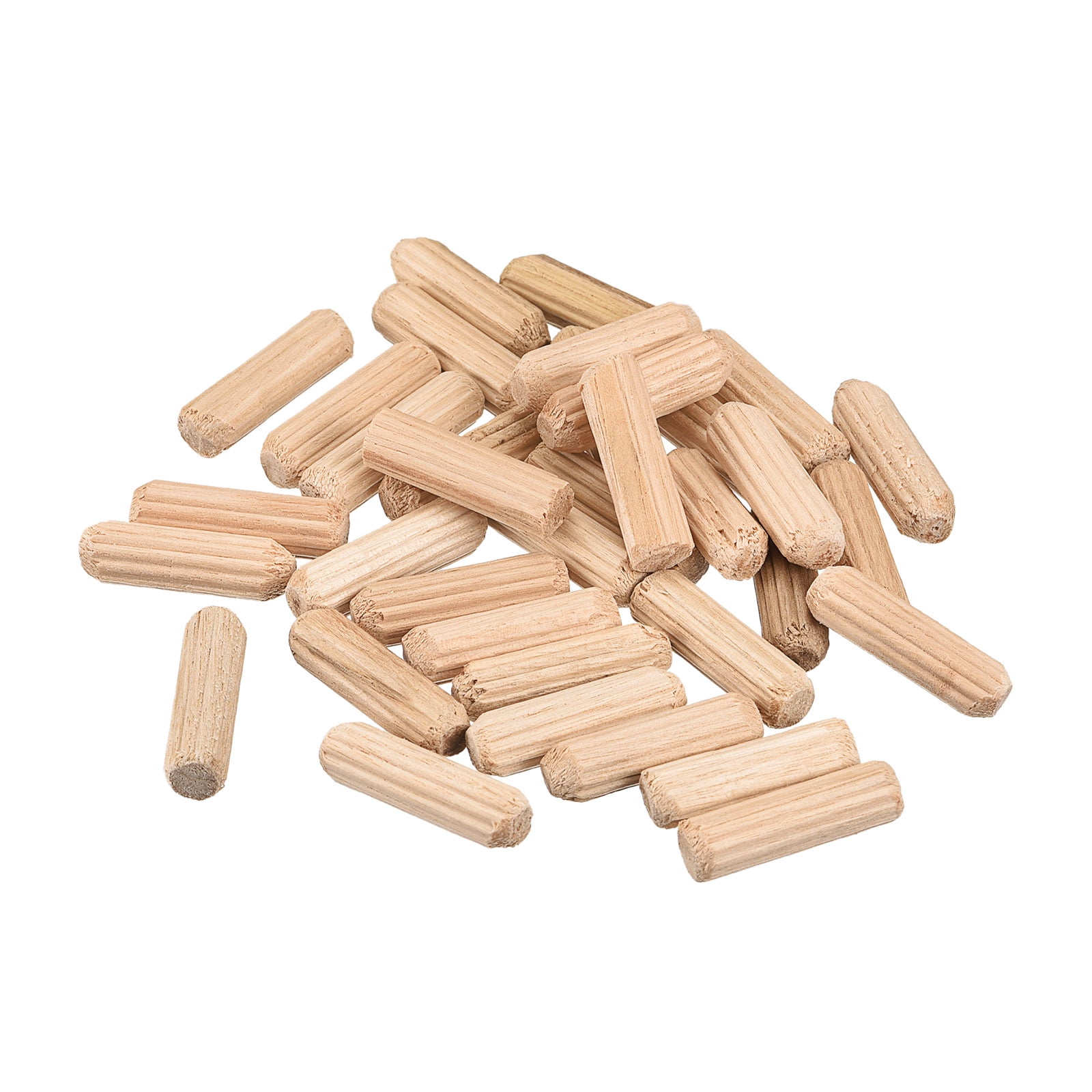 Wooden Dowel Pins 100 Pack 6x20mm Fluted Beveled Ends Wood Dowel Pegs ...
