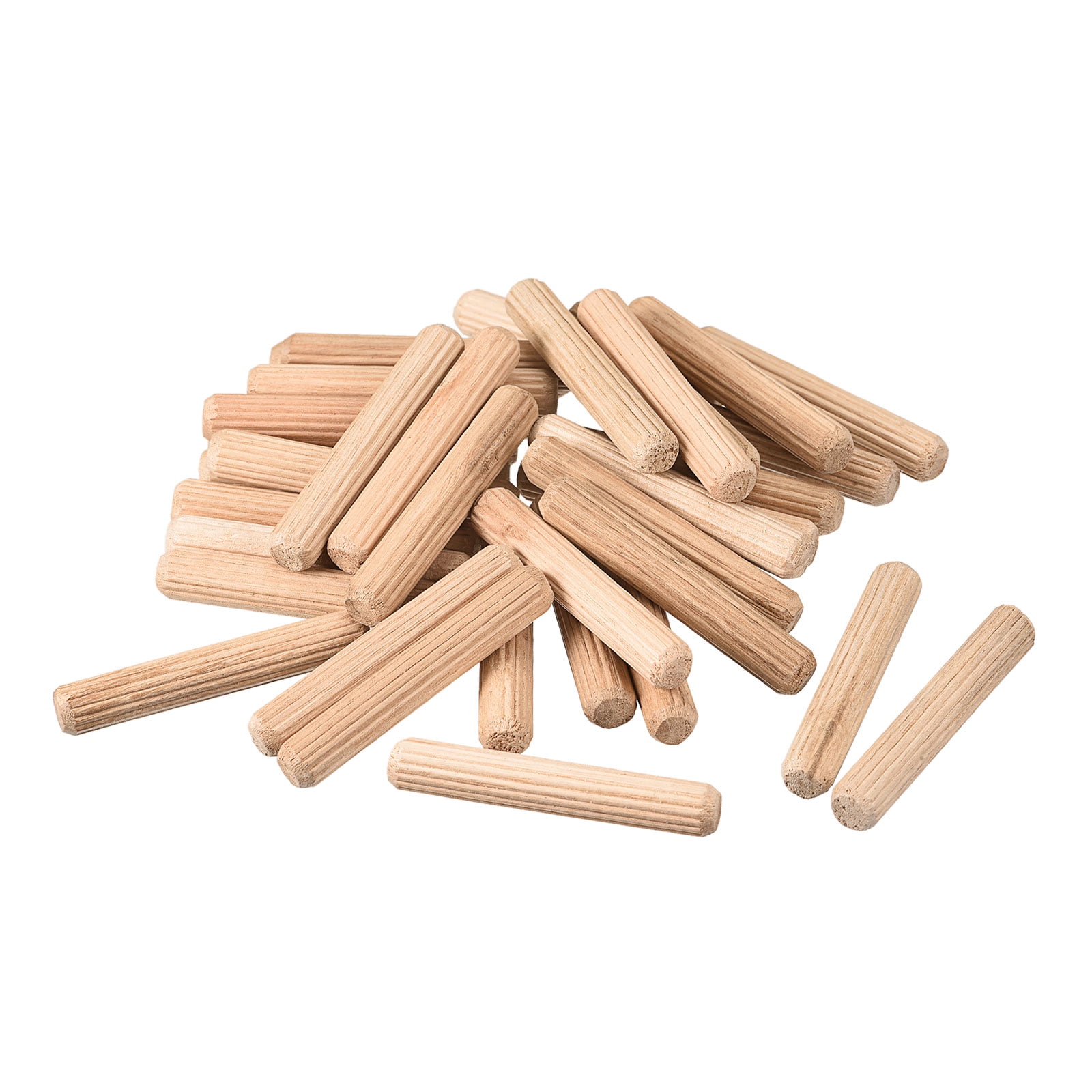 Wooden Dowel Pins 100 Pack 8x50mm Fluted Beveled Ends Wood Dowel Pegs ...