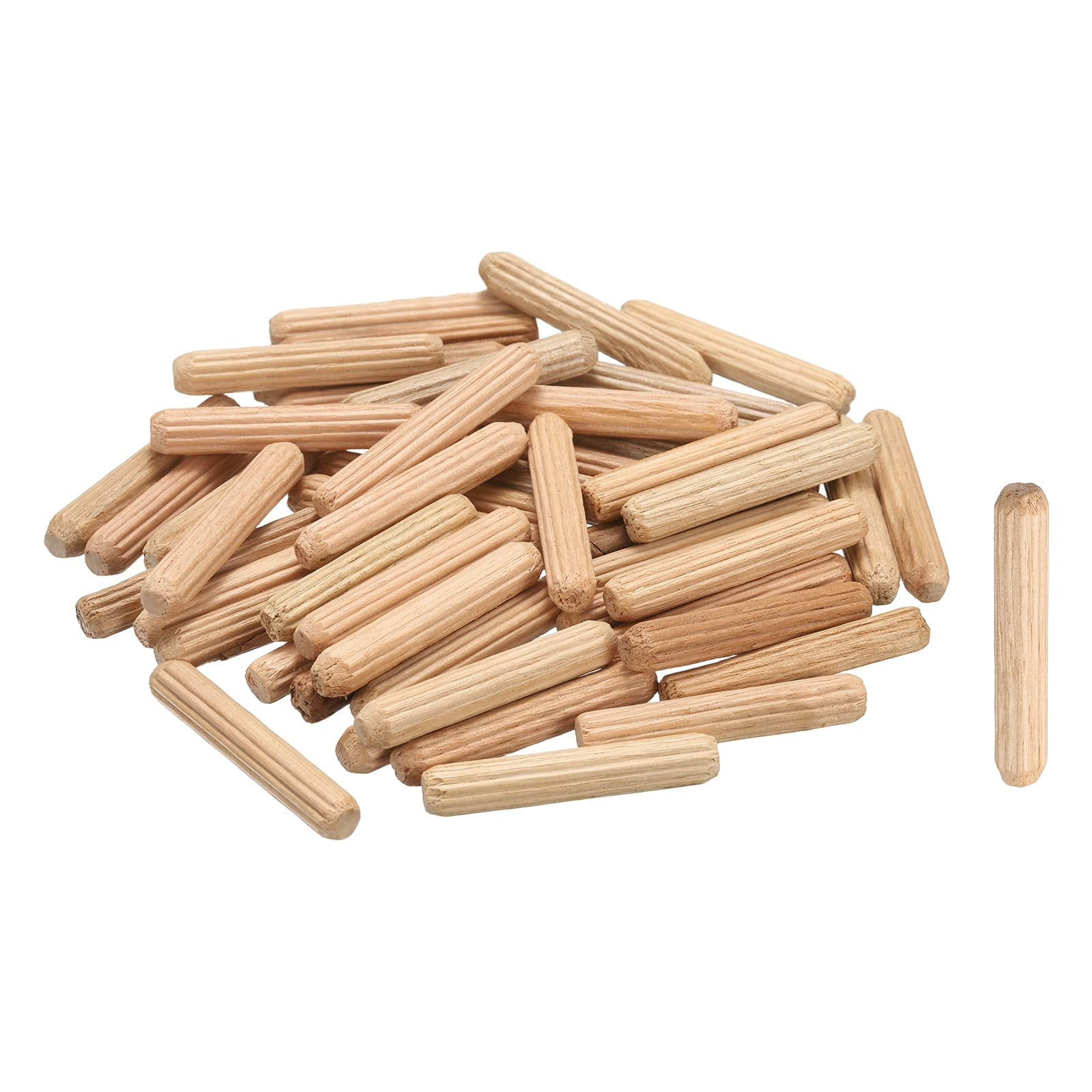 Uxcell Wooden Dowel Pin Straight Dowel Rods Wood Fluted Dowels Rods for ...