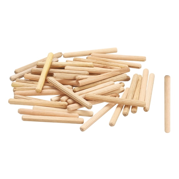 Uxcell Wooden Dowel Pin Straight Dowel Rods Wood Fluted Dowels Rods for ...
