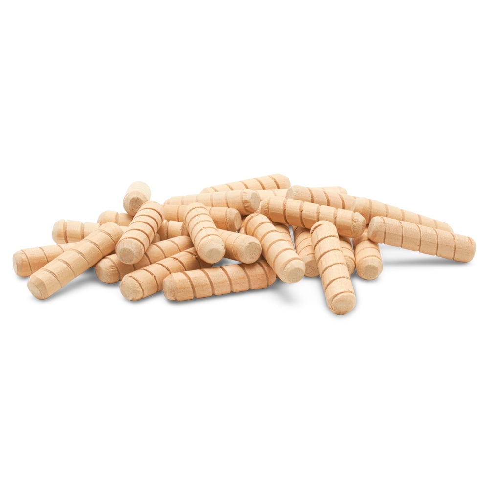Wooden Dowel Pins 3/8 inch x 1-1/2 inch, Pack of 500 Spiral Dowel ...