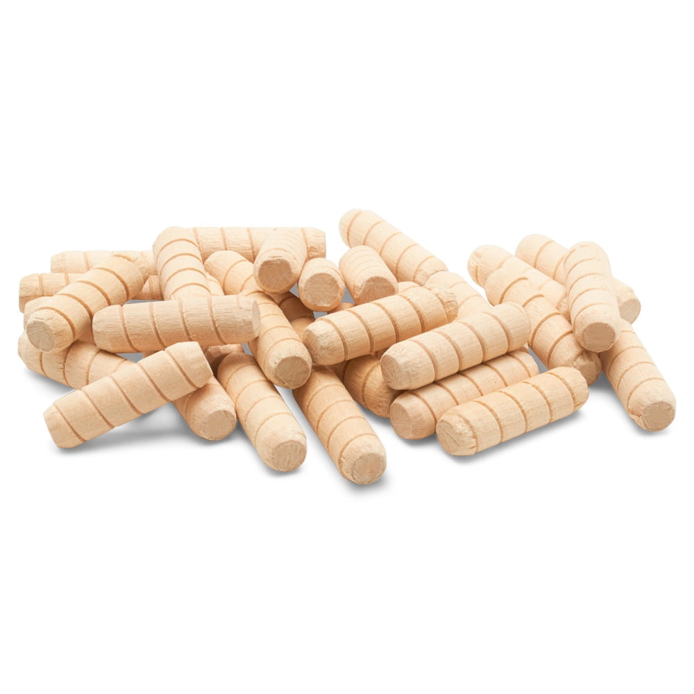 Wooden Dowel Pins 3/8 inch x 1-1/4 inch, Pack of 500 Spiral Dowel ...