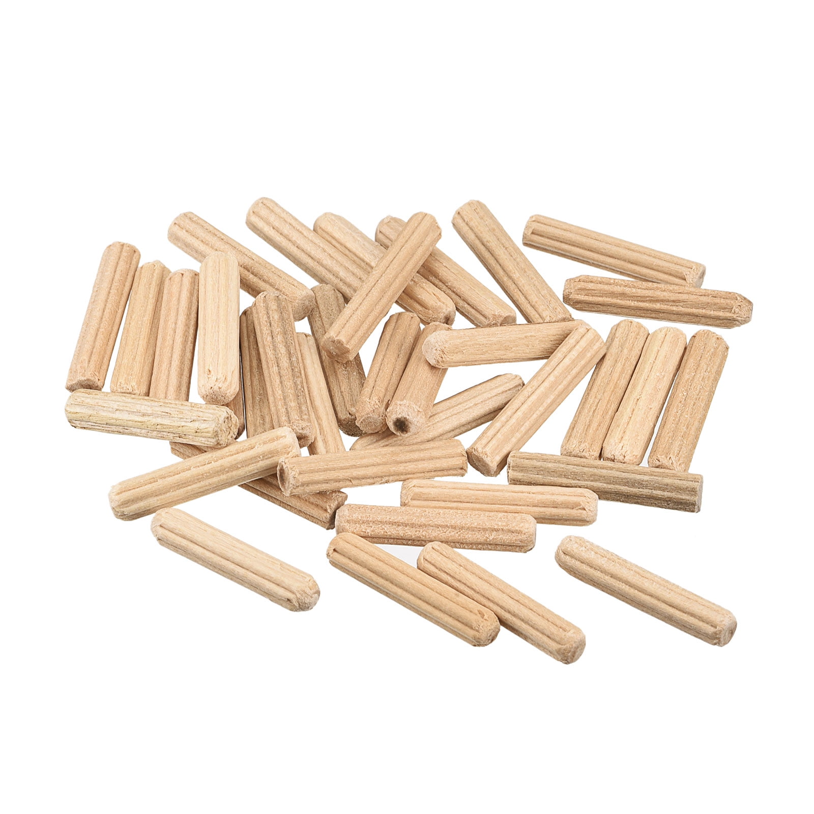Uxcell Wooden Dowel Pins 36 pack 4x20mm Fluted Beveled Ends Wood Dowel ...