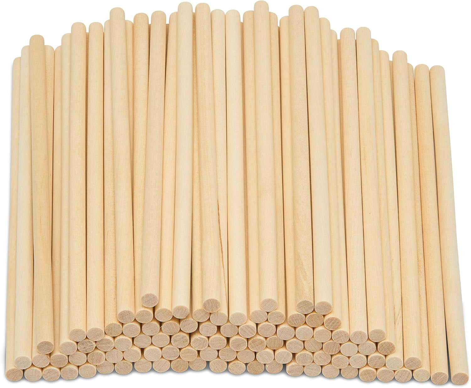 Wooden Dowel Rod, 3/16 Inch x 6 Inch Wood Dowels, Pack of 100 Wooden ...