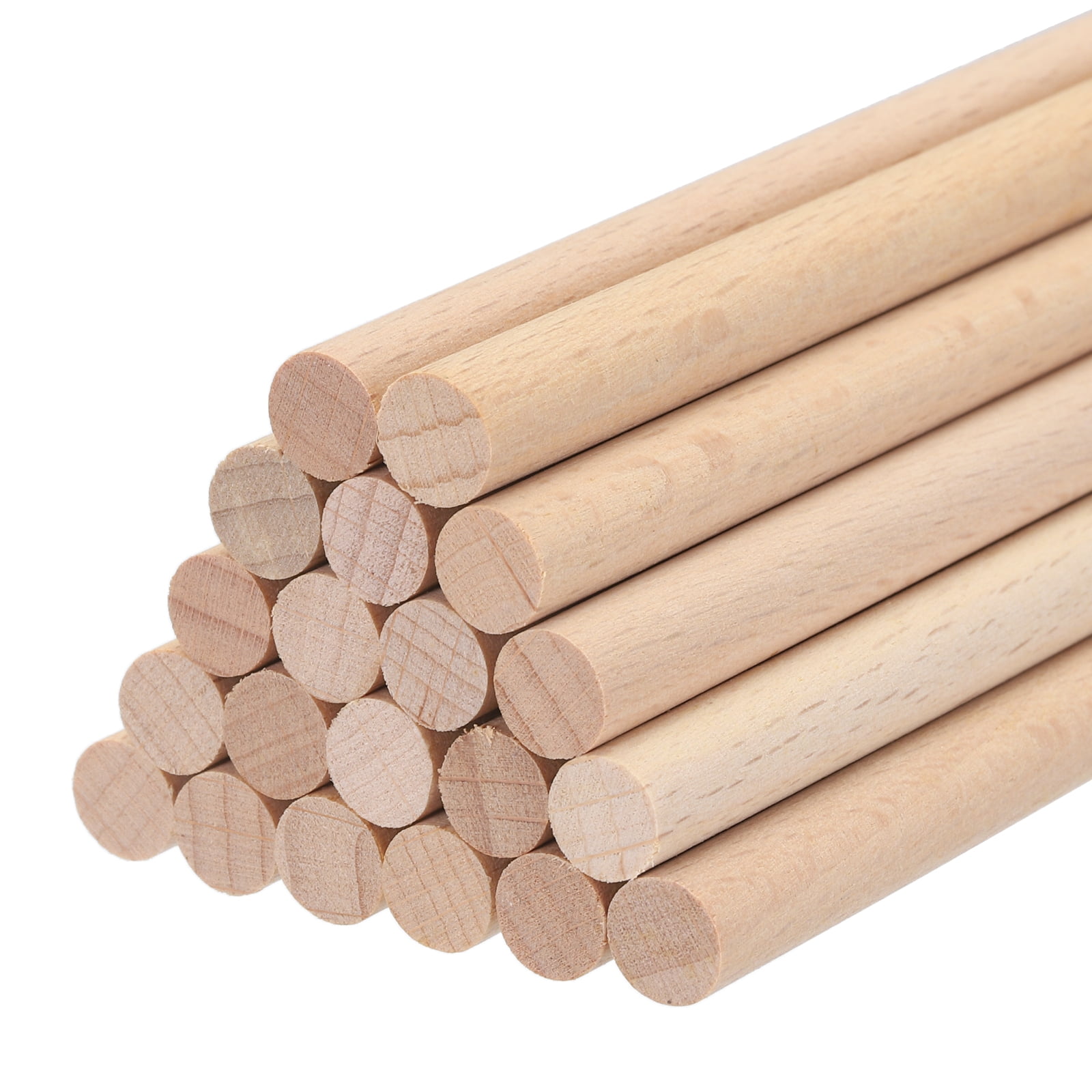 Uxcell 20pcs Wooden Dowel Rods Wood Sticks Round Wooden Dowels Rod for ...