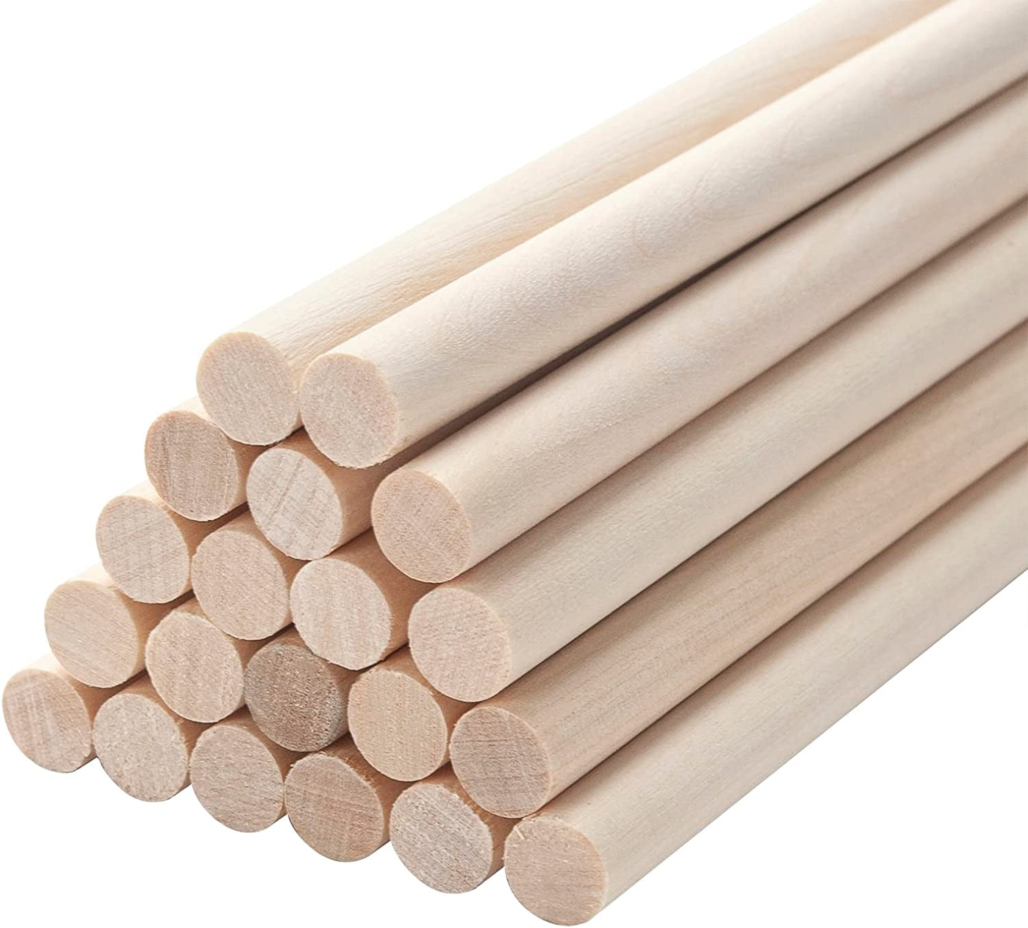 Wooden Dowels Round Wood Dowel Dods 3/8 x 15 Inch, 20PCS Macrame Sticks ...
