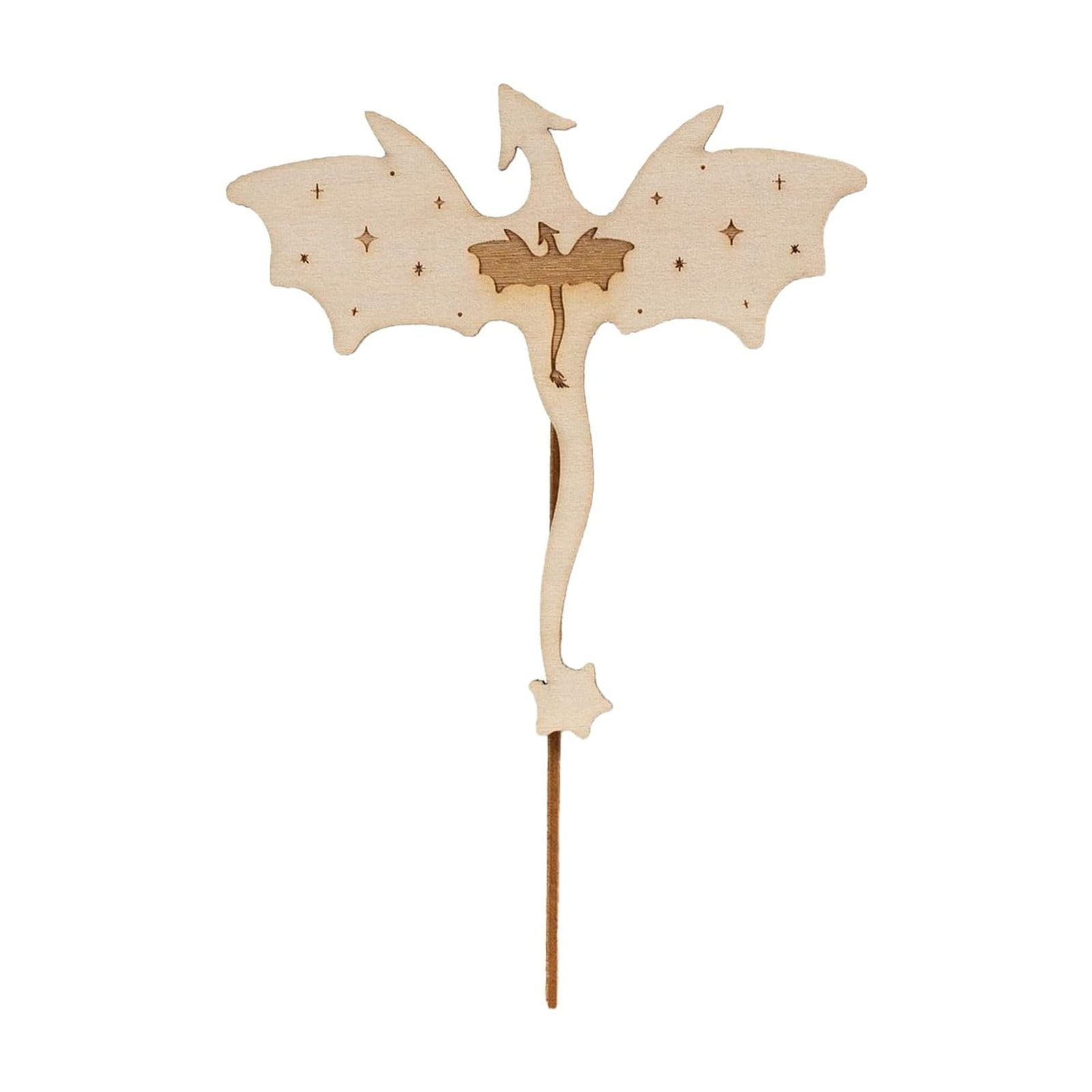 Wooden Dragon Cake Topper Fantasy Themed Party Decoration for Birthdays ...