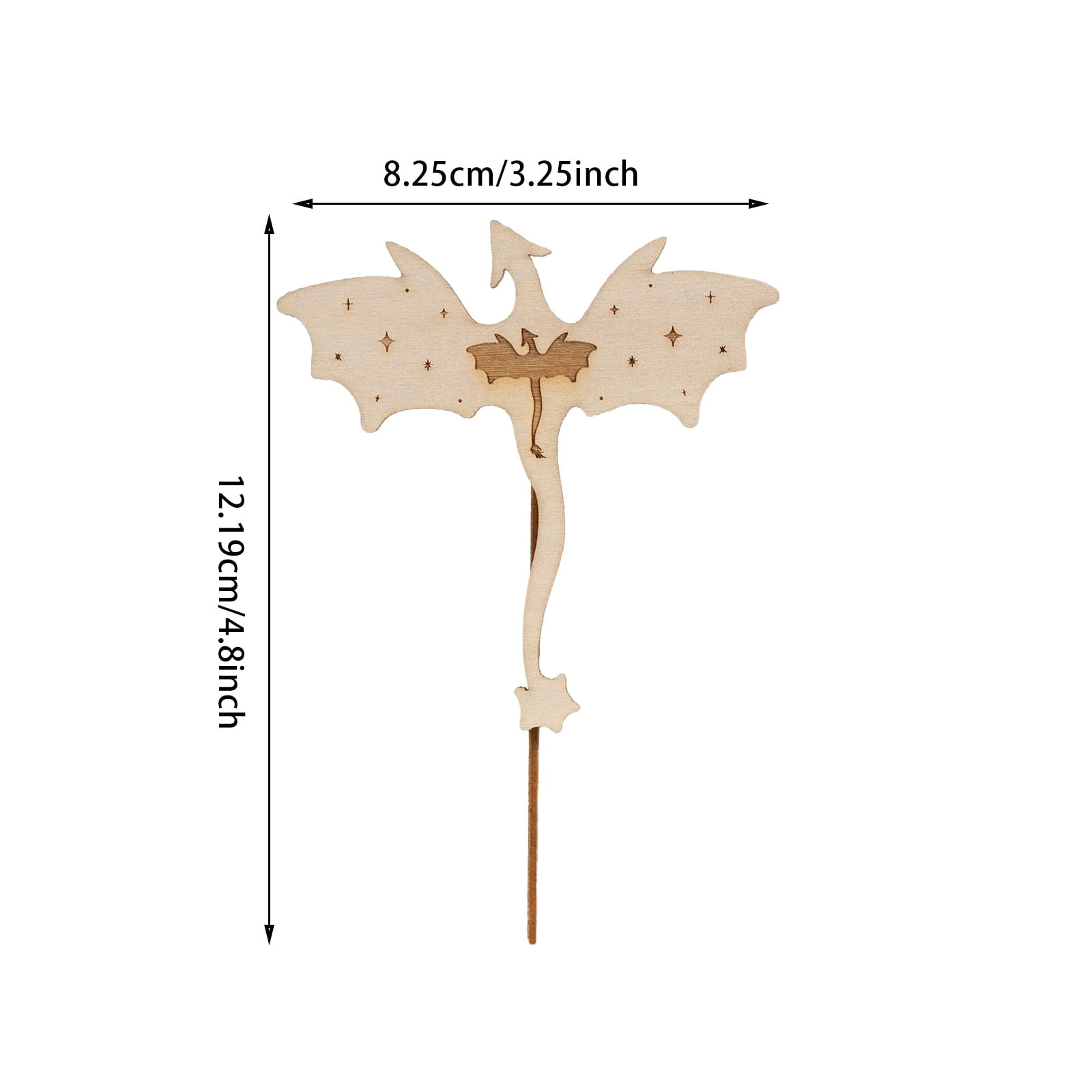 Wooden Dragon Cake Topper Fantasy Themed Party Decoration for Birthdays ...