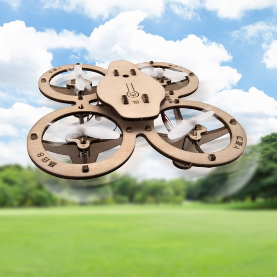 Wooden Drone Model Kit, DIY Wooden Building Blocks Flying Toys ...