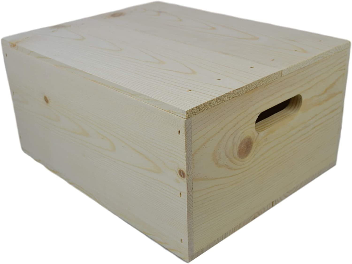 Wooden Drop Top Box With Hand Holes, 13 1/2 x 11 3/8 x 6 5/8″ Inside ...