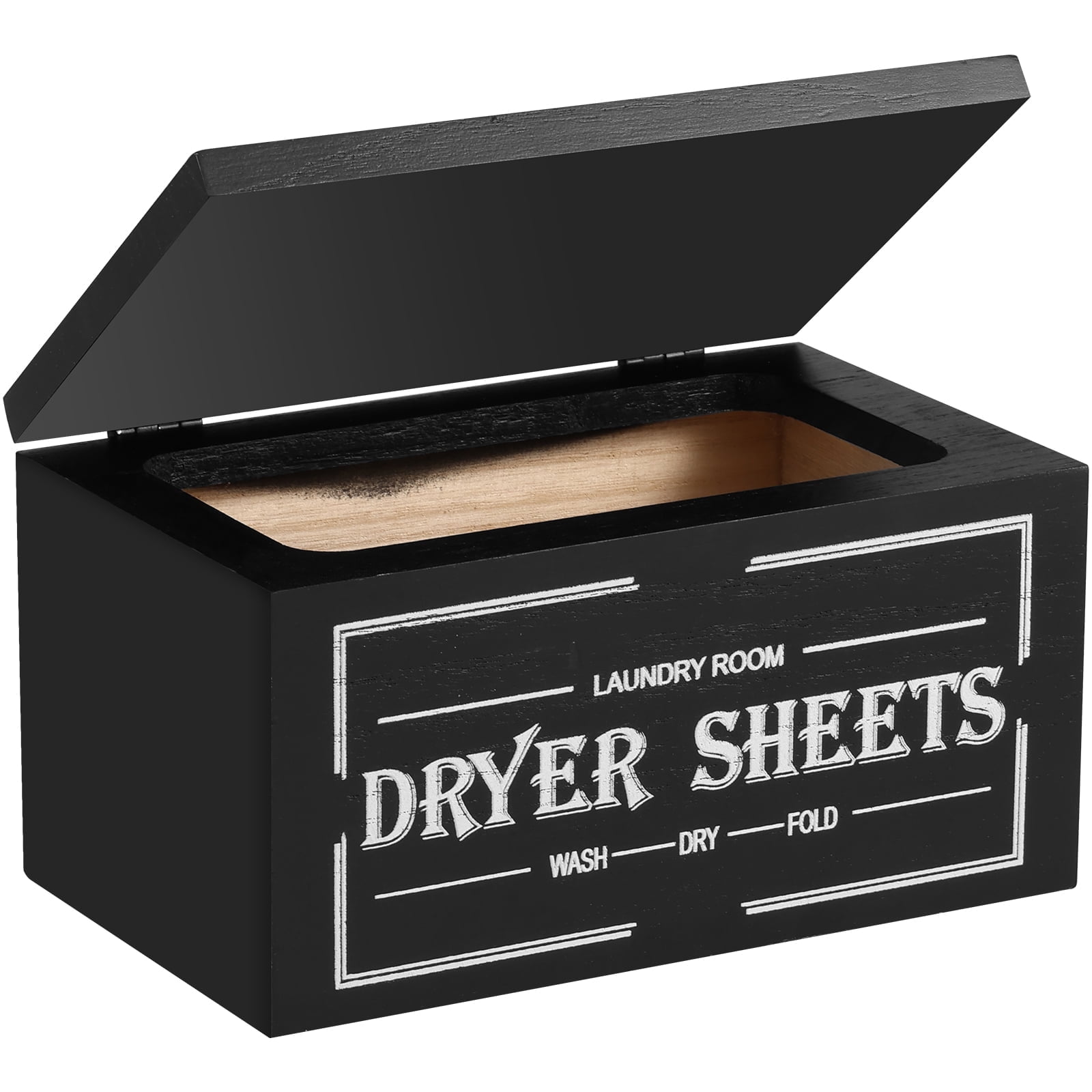Wooden Dryer Sheet Holder With Lid Large Capacity Dustproof Softener ...