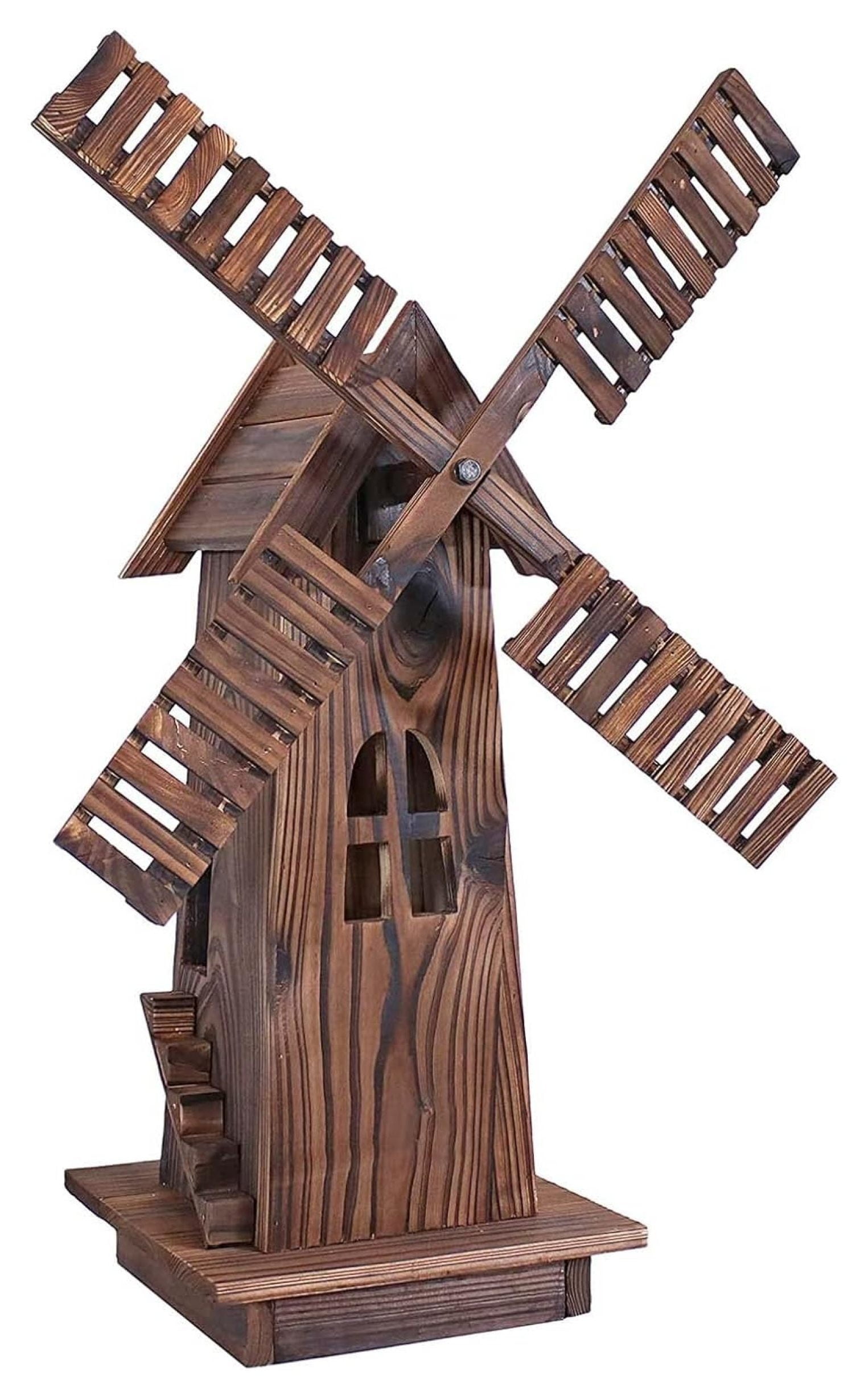 Wooden Dutch Windmill Yard Decorations Outdoor | Classic Old-Fashioned ...
