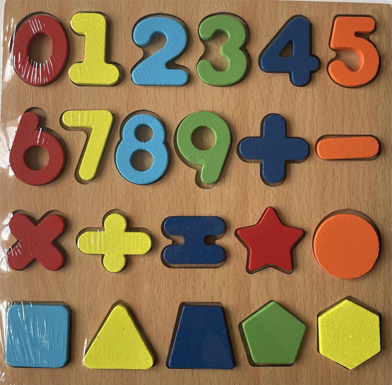 Wooden Early Education Blocks, Alphabet Number Shape Puzzle Board ...