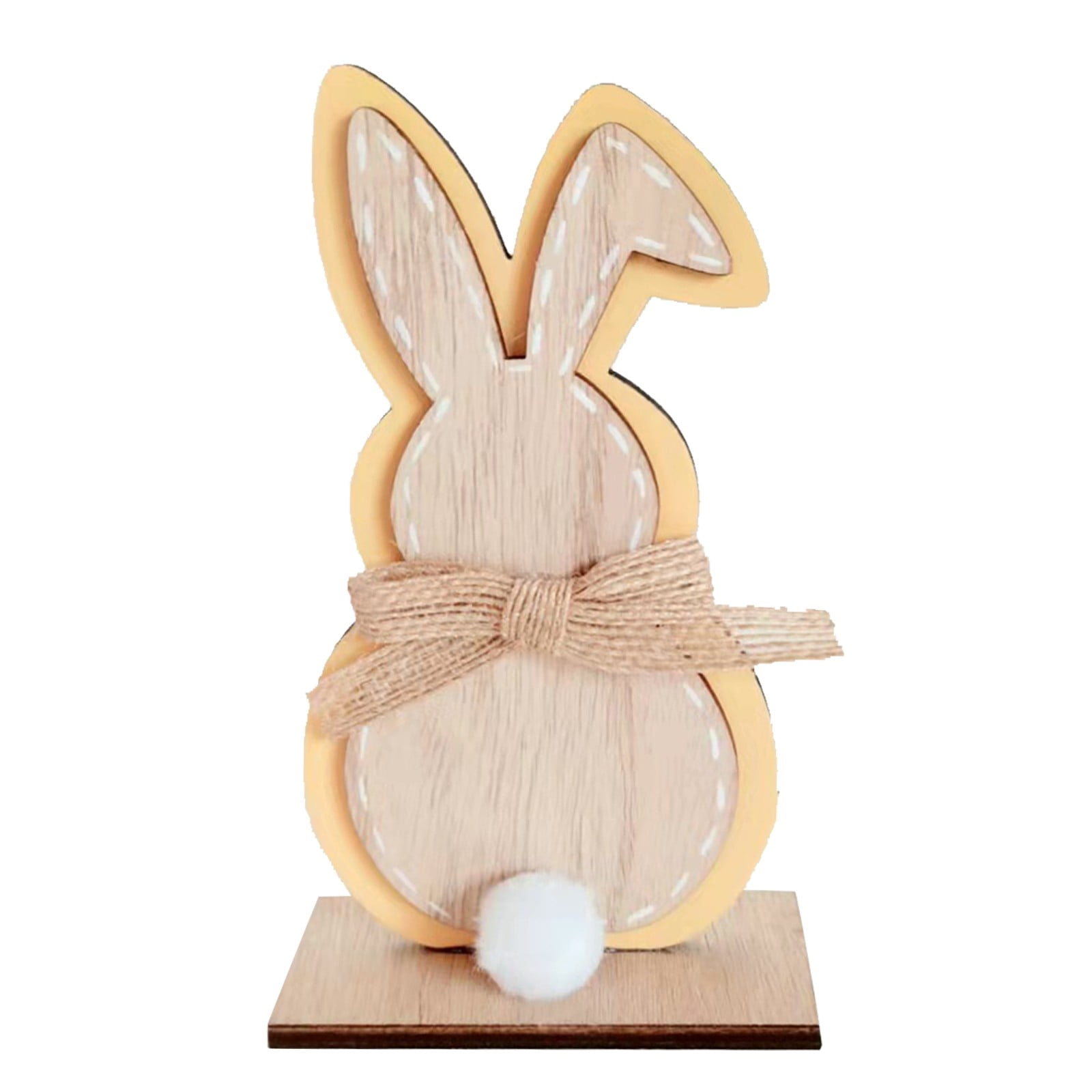 Wooden Easter Rabbit Decoration - Natural Wood, Smooth Surface, for ...