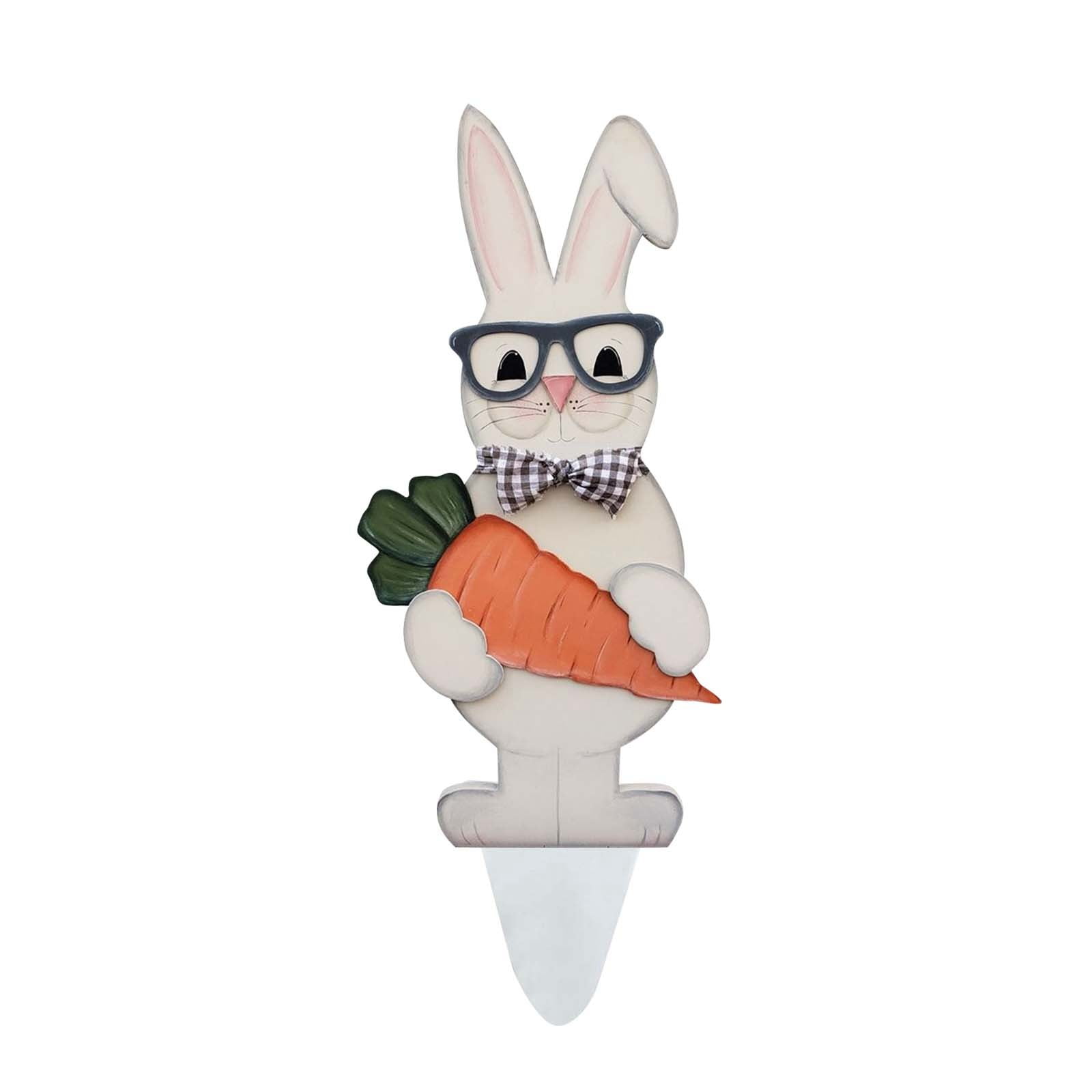 Wooden Easter Garden Stake Yard Sign Bunny Statue Bunny Egg Easter ...