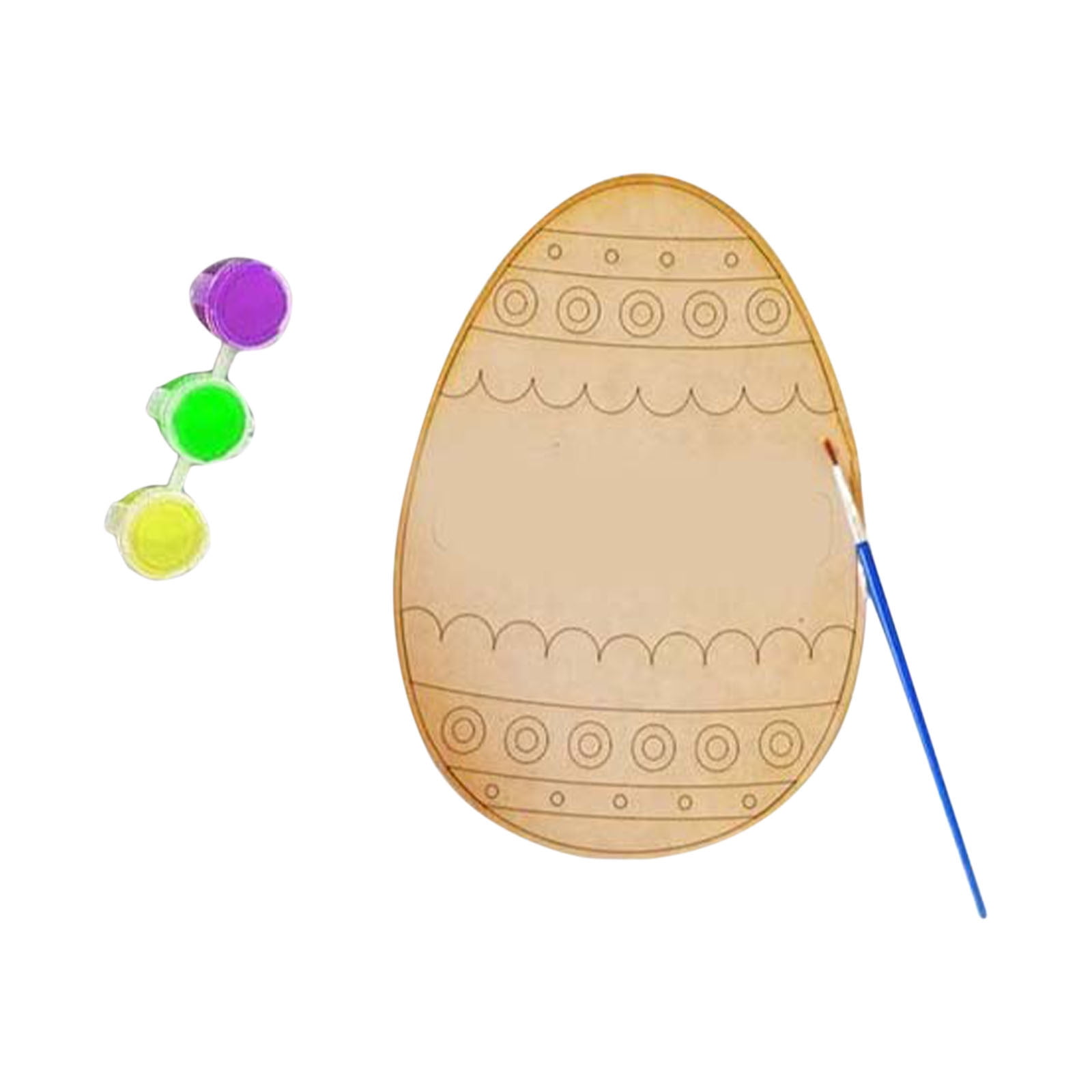 Wooden Easter Paintable Eggs Set with Paint and Brush, Craft Kit for ...